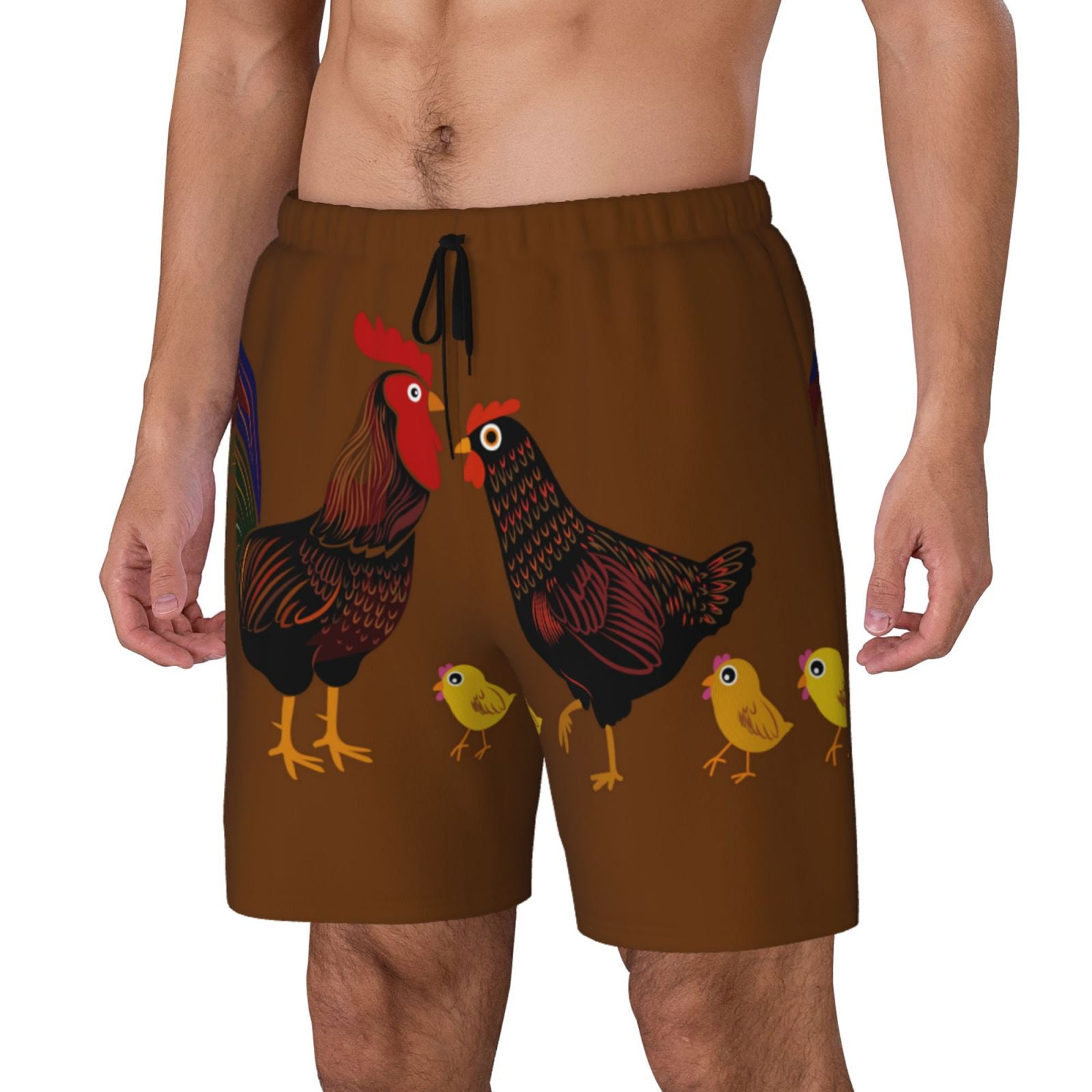 Cauagu Chicken Farm Animal Print Mens Swim Trunks Quick Dry Board ...