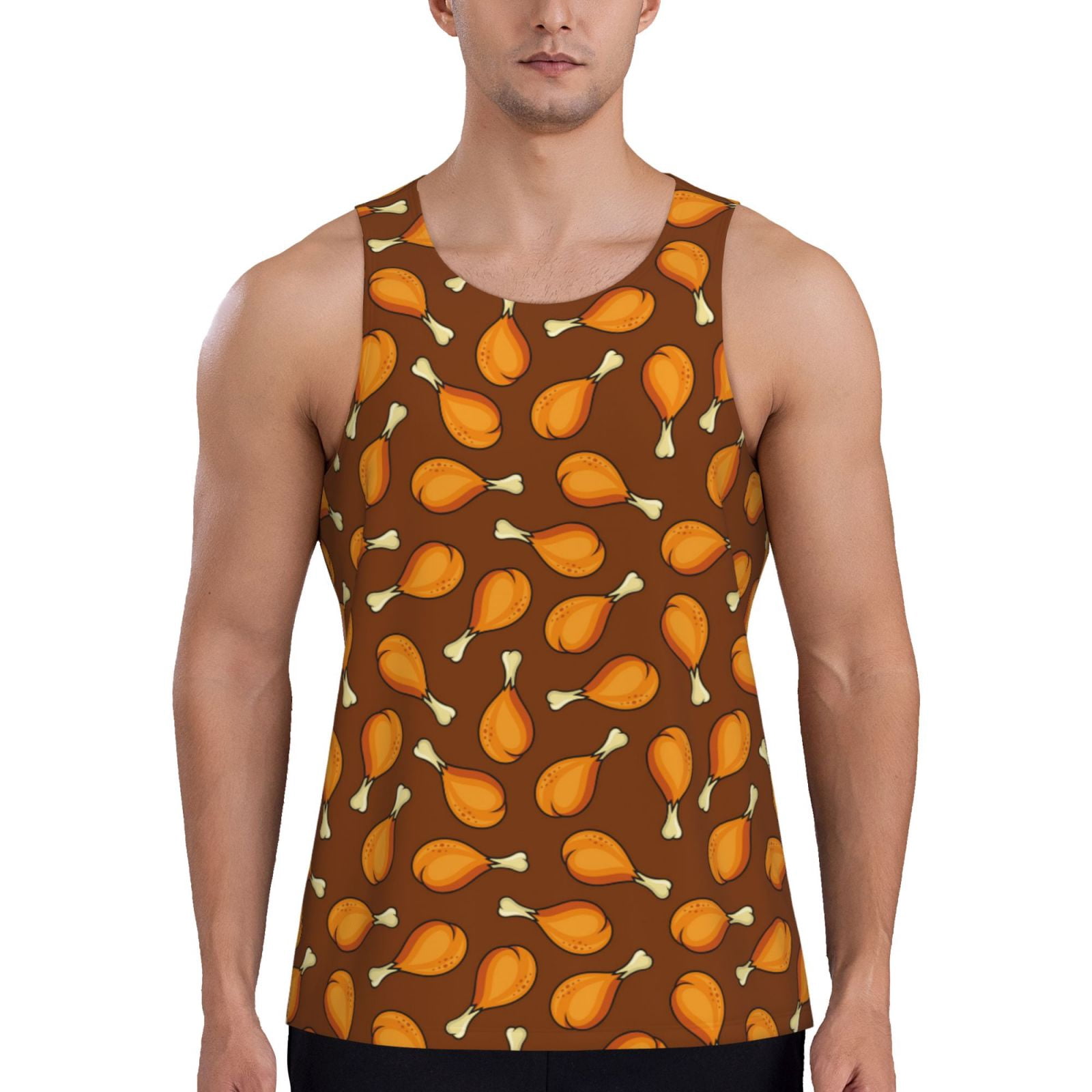 Cauagu Chicken Legs 1 Print Men's Sleeveless Muscle Shirts,Tank Tops ...
