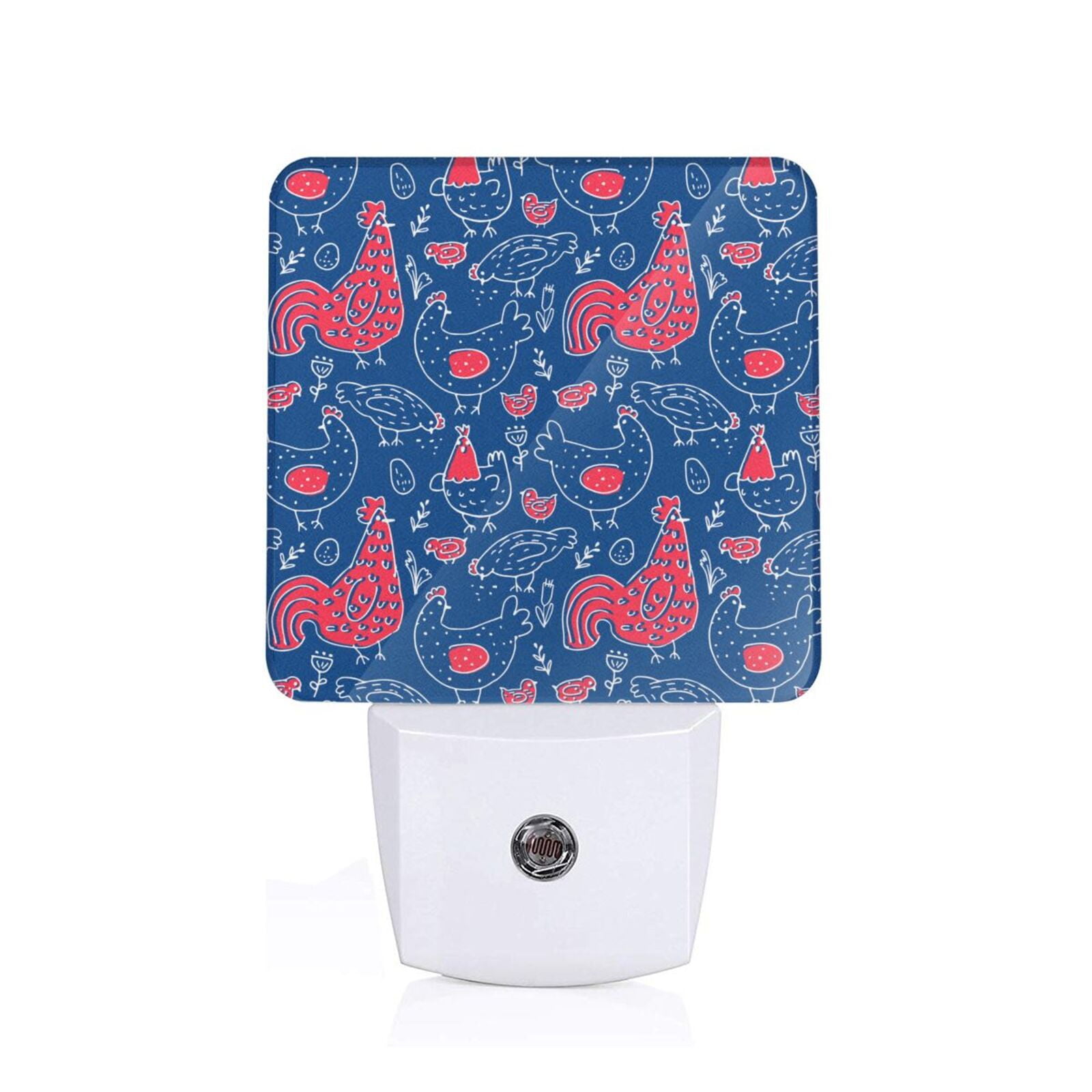 Cauagu Chicken and Rooster Print LED Nightlight,0.5W Night Lights Plug ...