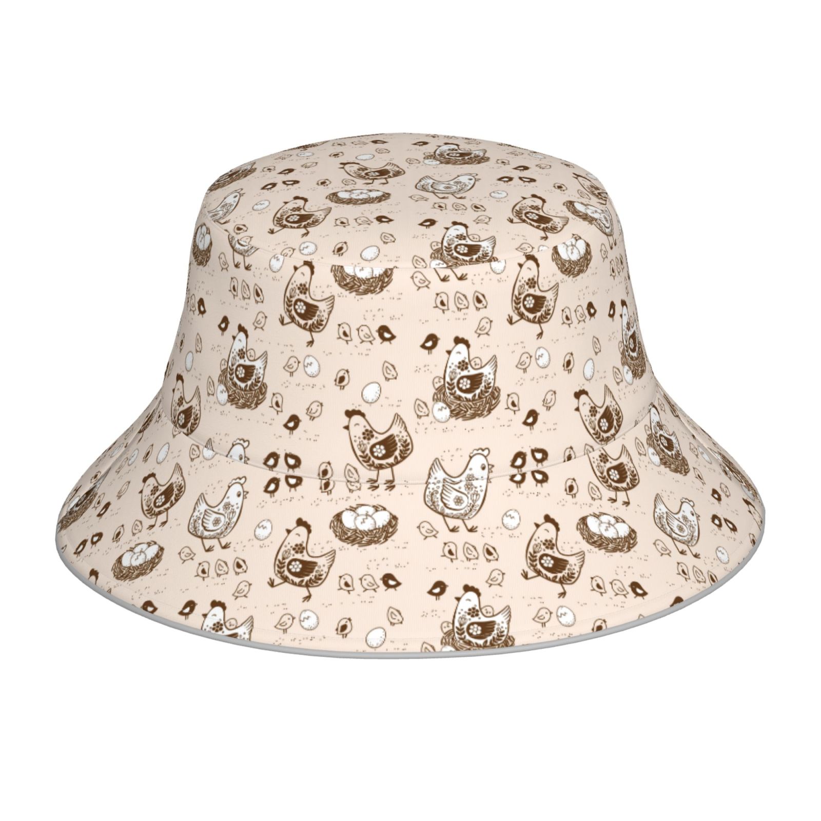 Cauagu Chicken With Floral for Unisex Bucket Hat,Outdoor Summer Beach ...
