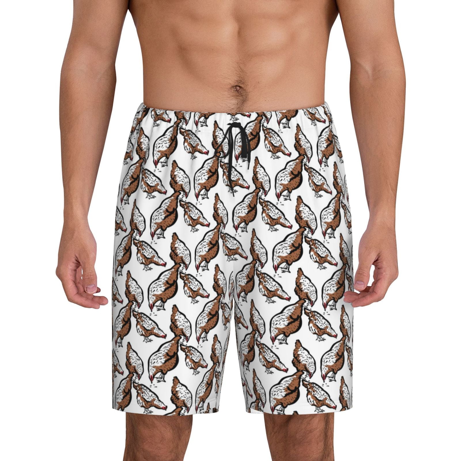 Cauagu Chickens Peck Grain Print Pajama Bottoms for Men Sleep Pajama ...