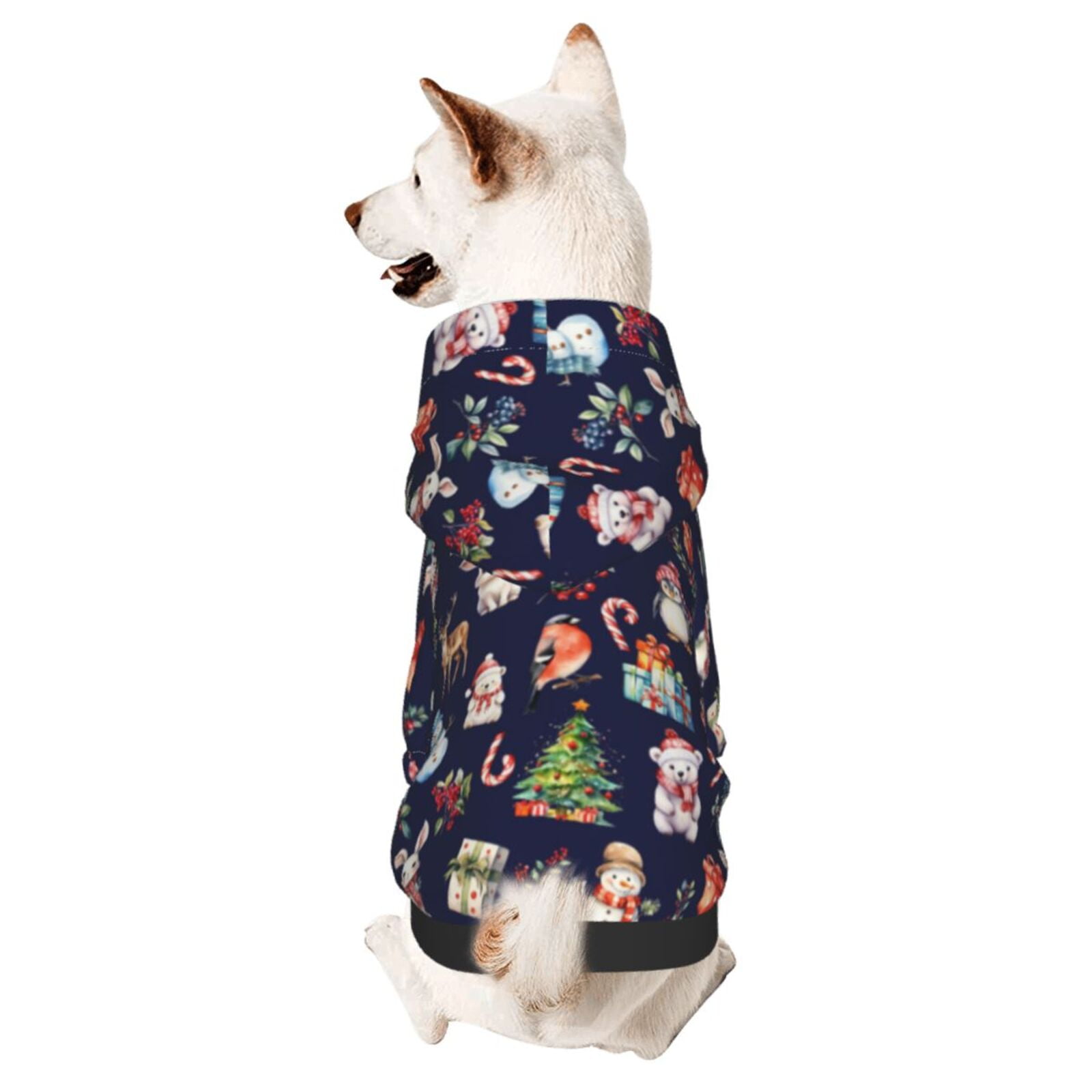 Cauagu Christmas Critters Delight Pattern Winter Pet Hoodie Sweatshirts ...