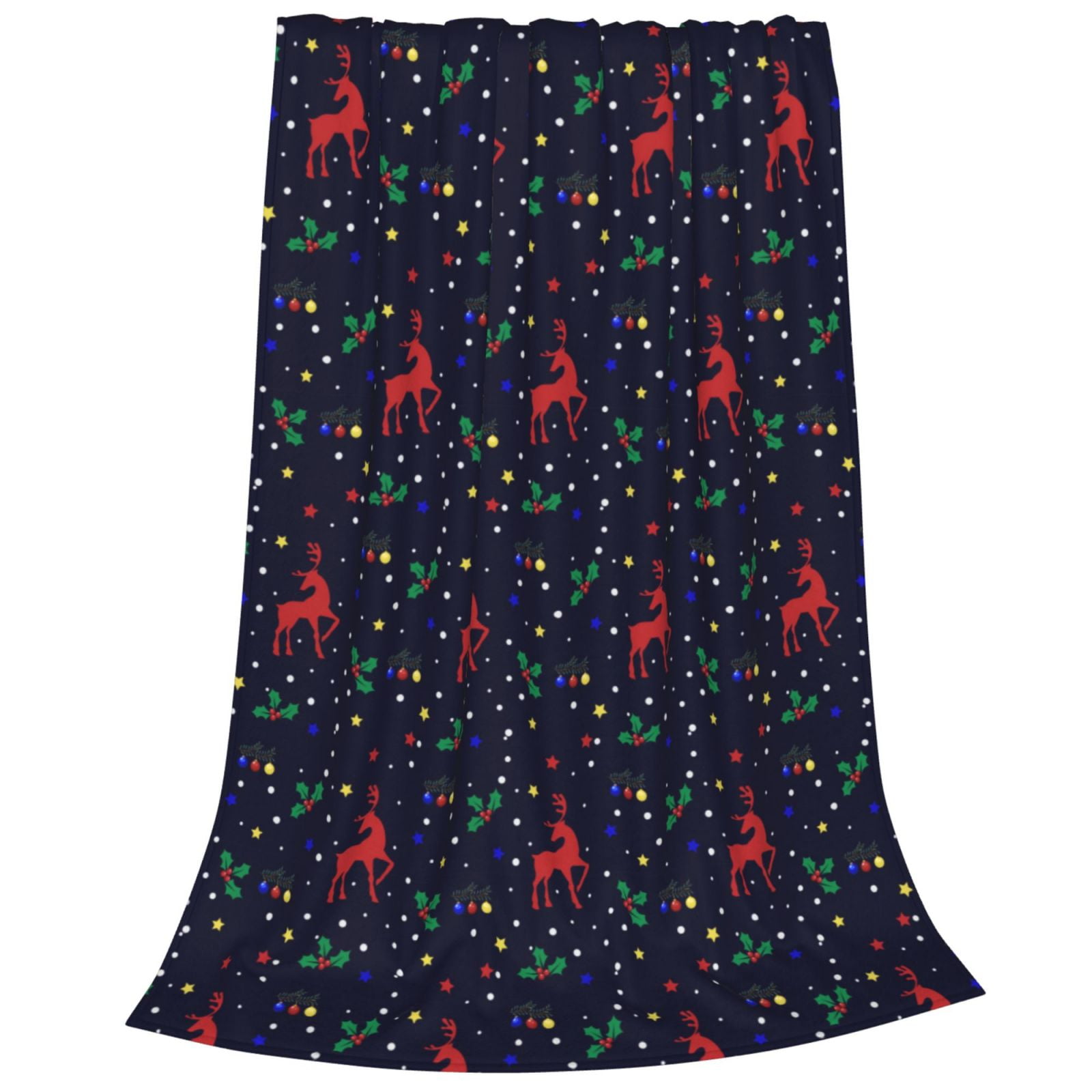 Cauagu Christmas Deer Pattern Flannel Bed Blankets,Fleece Blanket ...