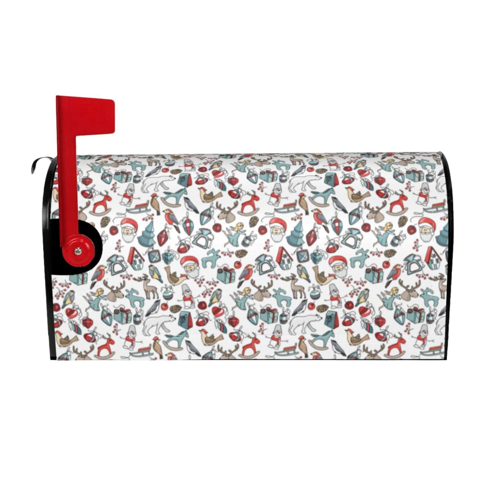Cauagu Christmas Elements Pattern Magnetic Mailbox Covers, Mailbox ...