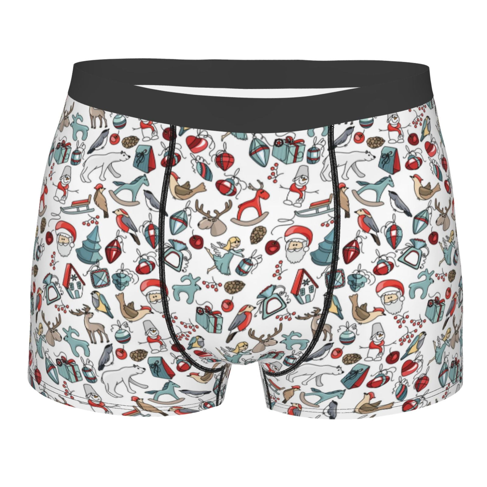 Cauagu Christmas Elements Print Boxer Briefs for Men,Comfortable ...
