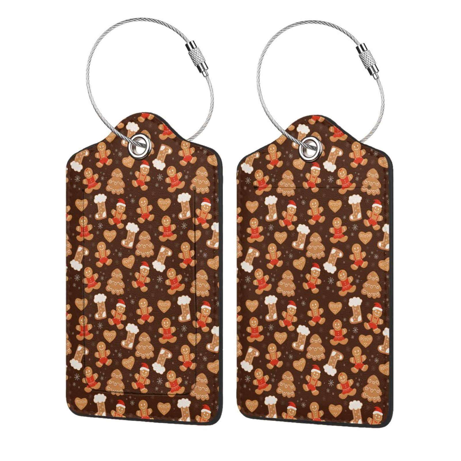 Cauagu Christmas Gingerbread Cookies Print Luggage Tags,Leather Luggage ...