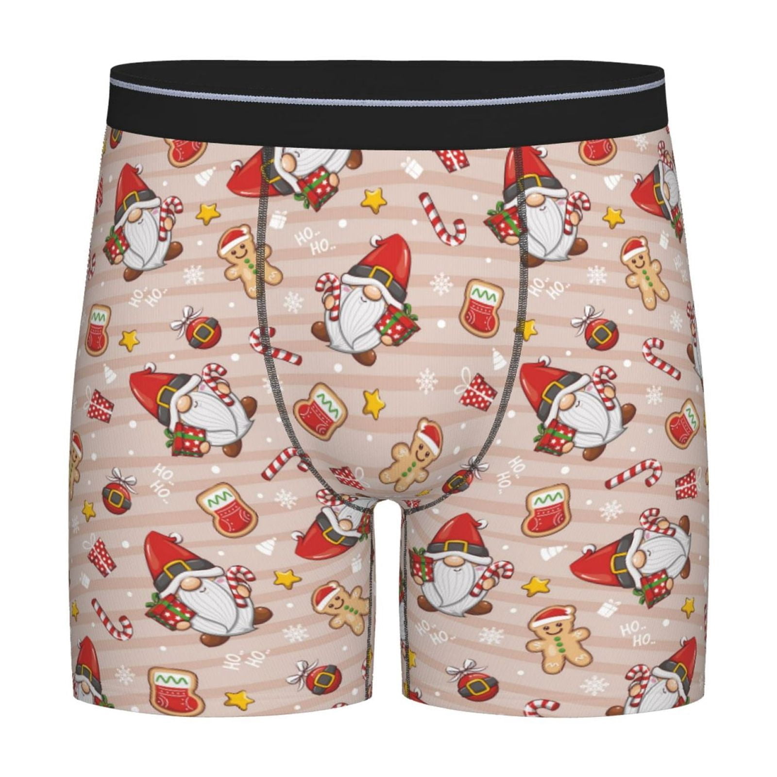 Cauagu Christmas Gnomes Santa Claus Print Men's Boxer Briefs, Funny ...