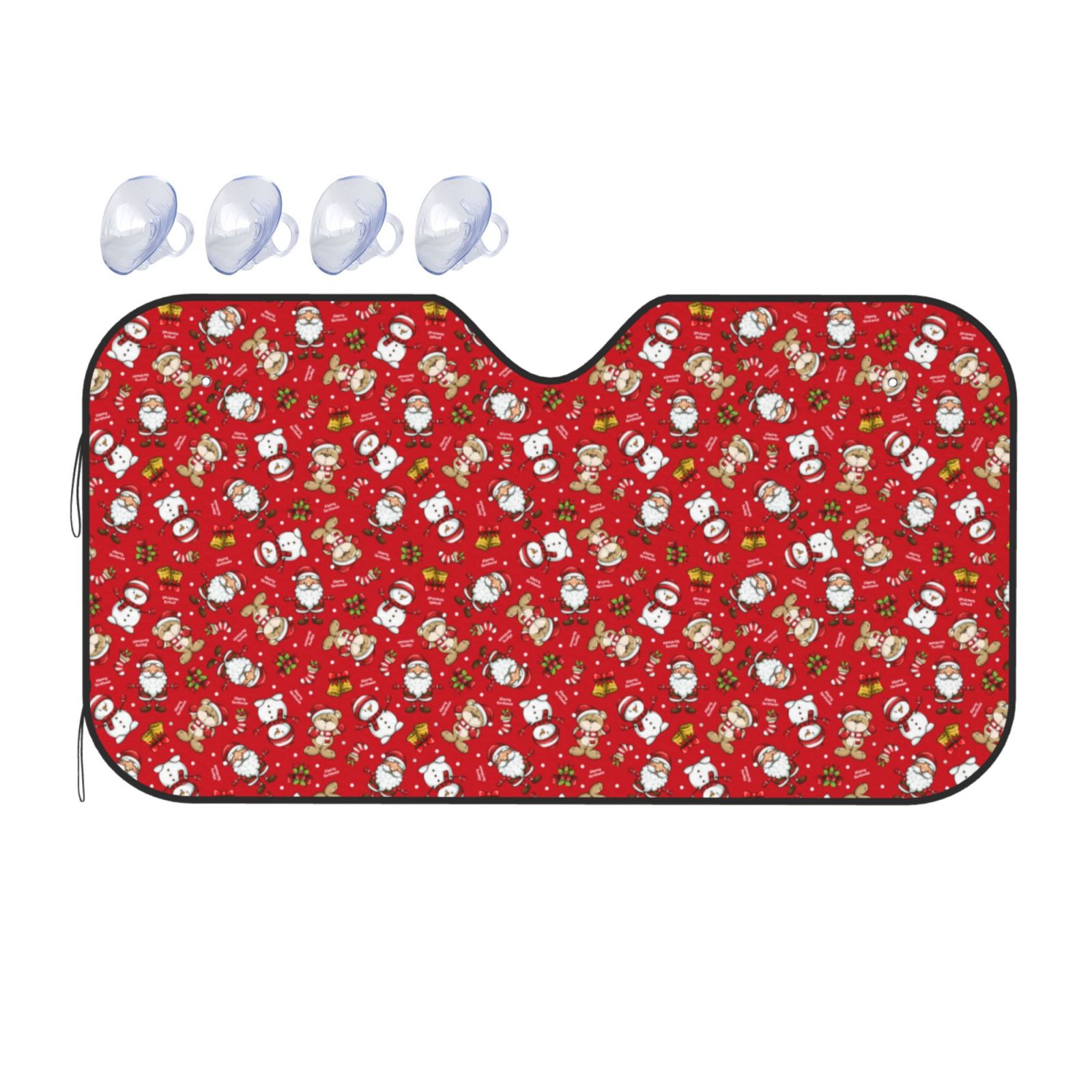 Cauagu Christmas Santa Cartoon Snowman A Print Car Windshield Sunshade ...