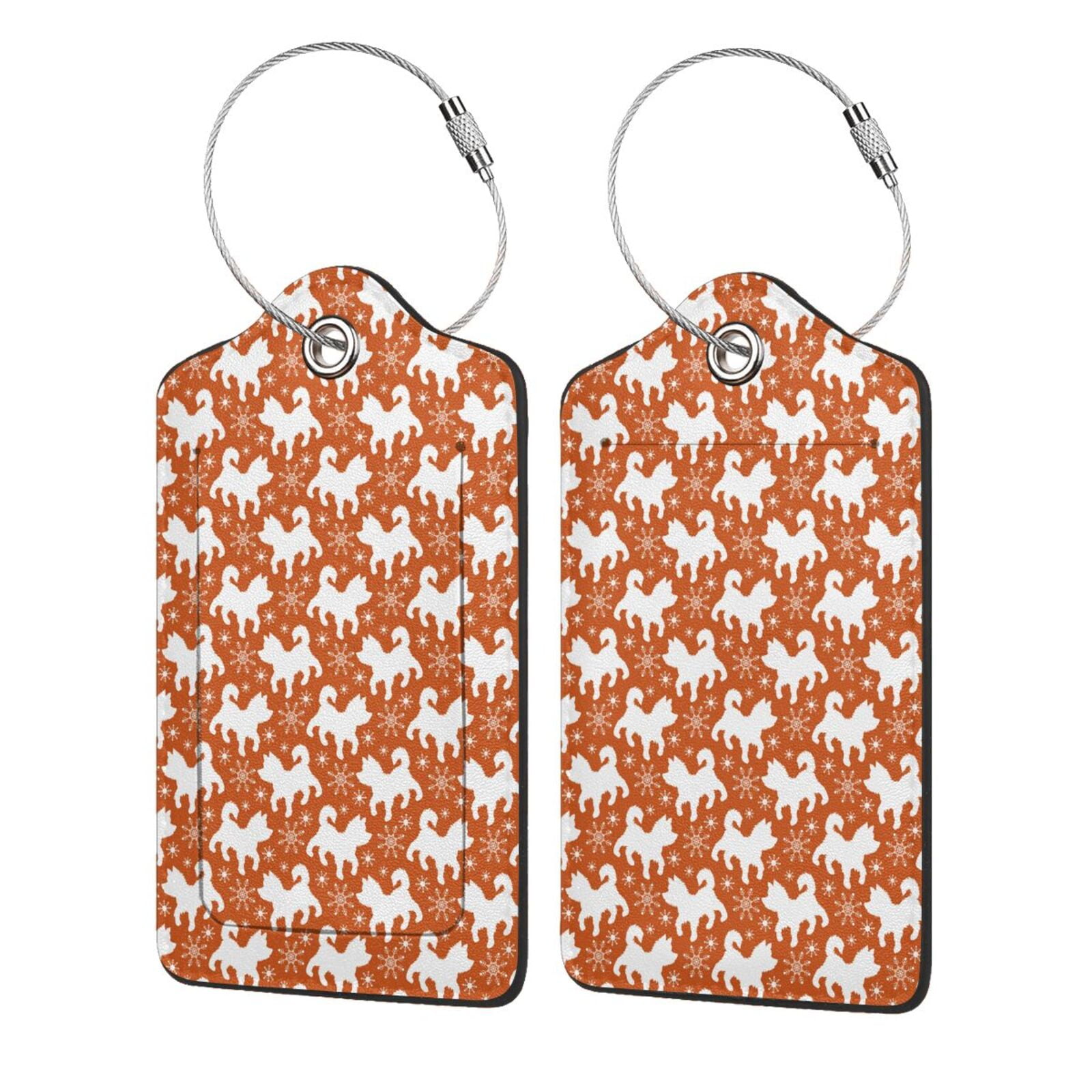 Cauagu Christmas Snowflake Dog Pattern Luggage Tags,Leather Luggage ...