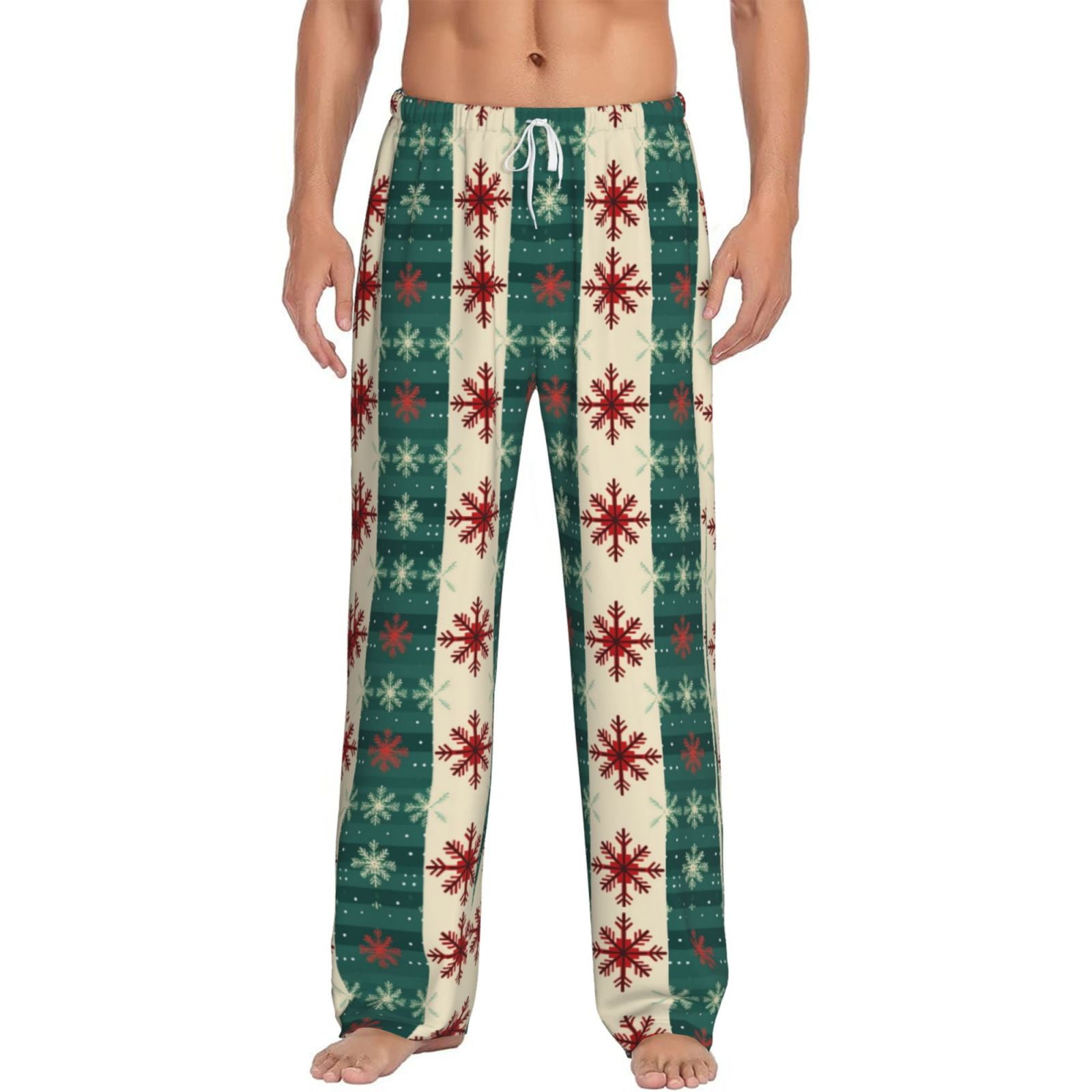 Cauagu Christmas Snowflakes Plaid Mens Pajama Pants Sleep & Lounge ...