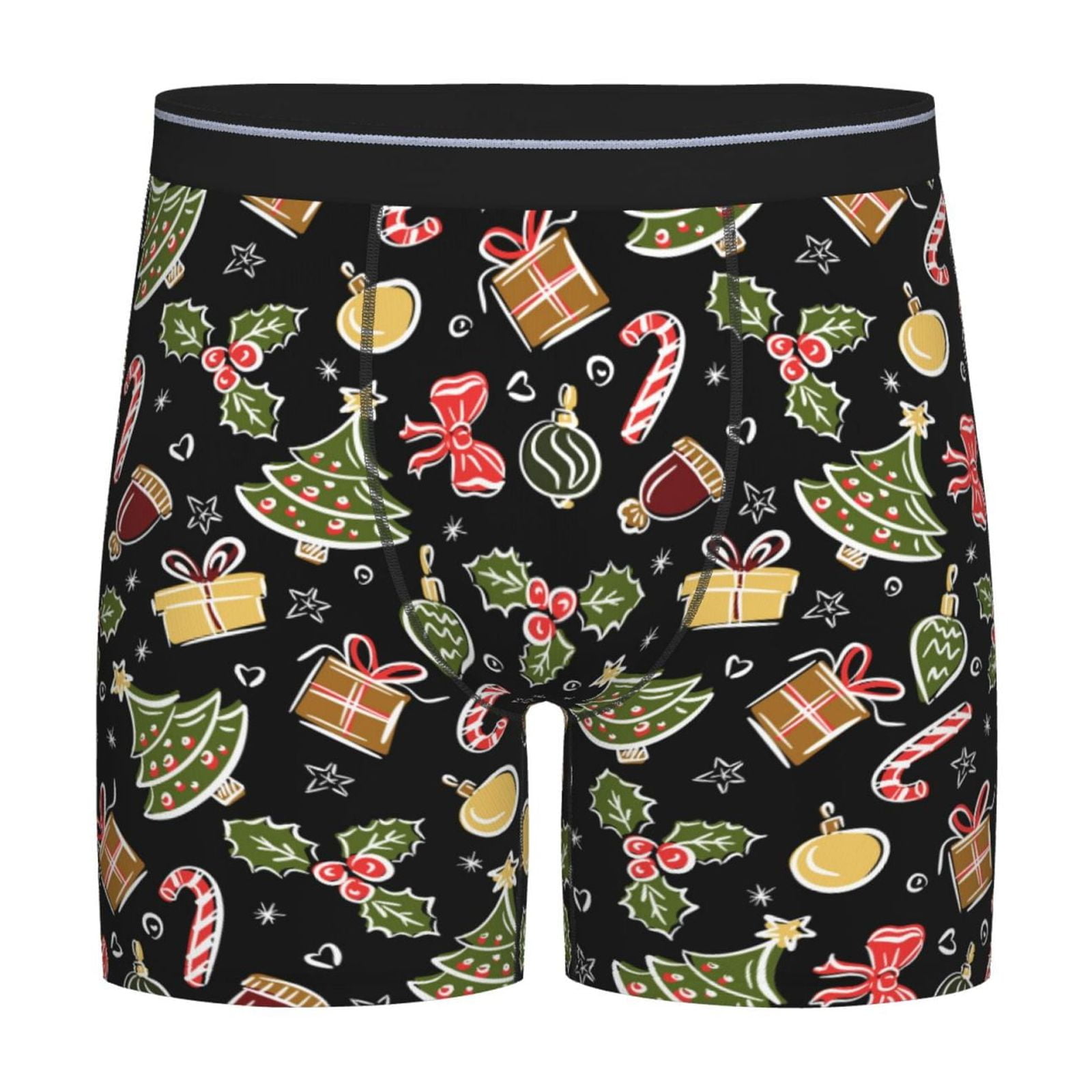 Cauagu Christmas Tree Decoration Print Men's Boxer Briefs, Funny & Cute ...