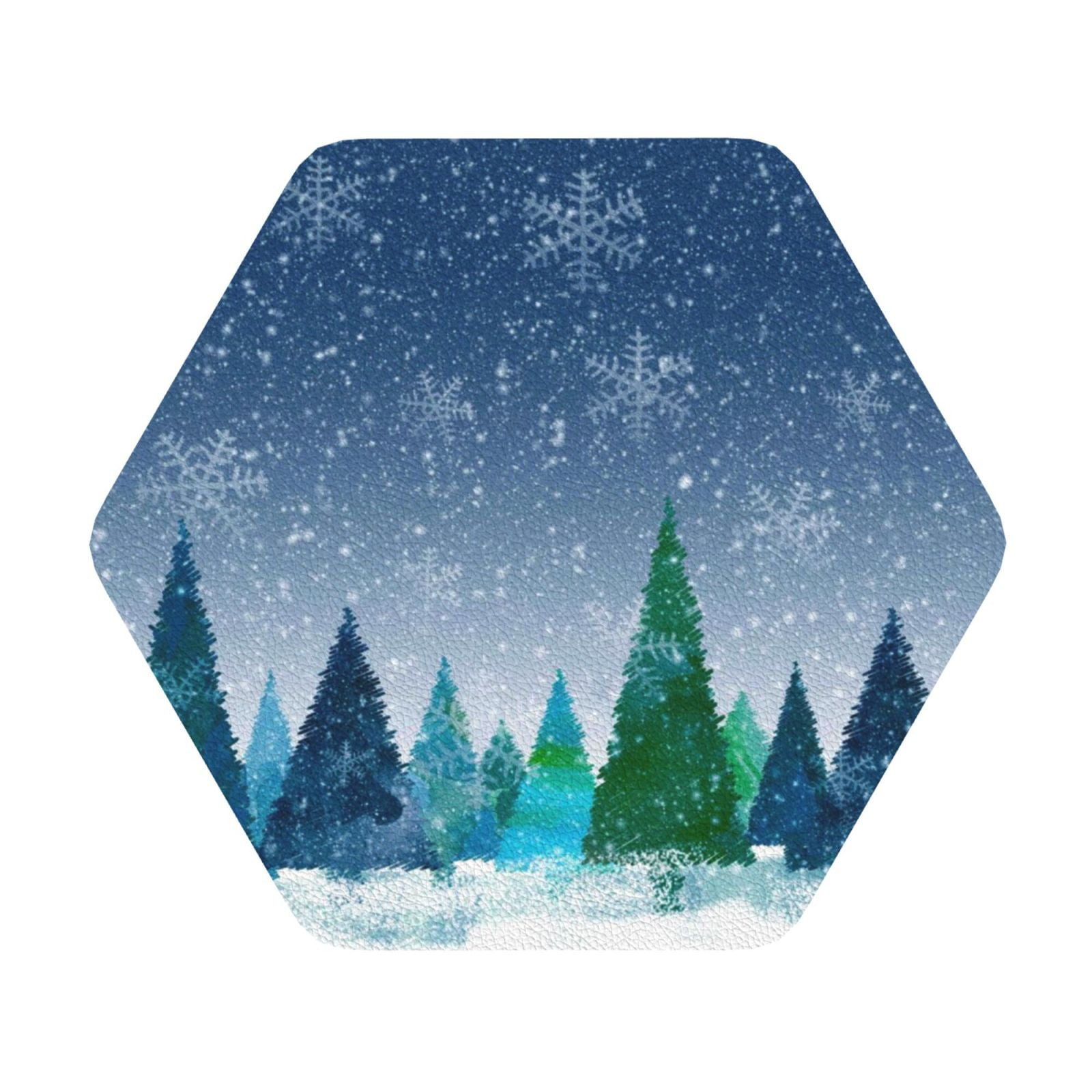 Cauagu Christmas Trees for Round Coaster,Drink Coasters Set of 4 ...