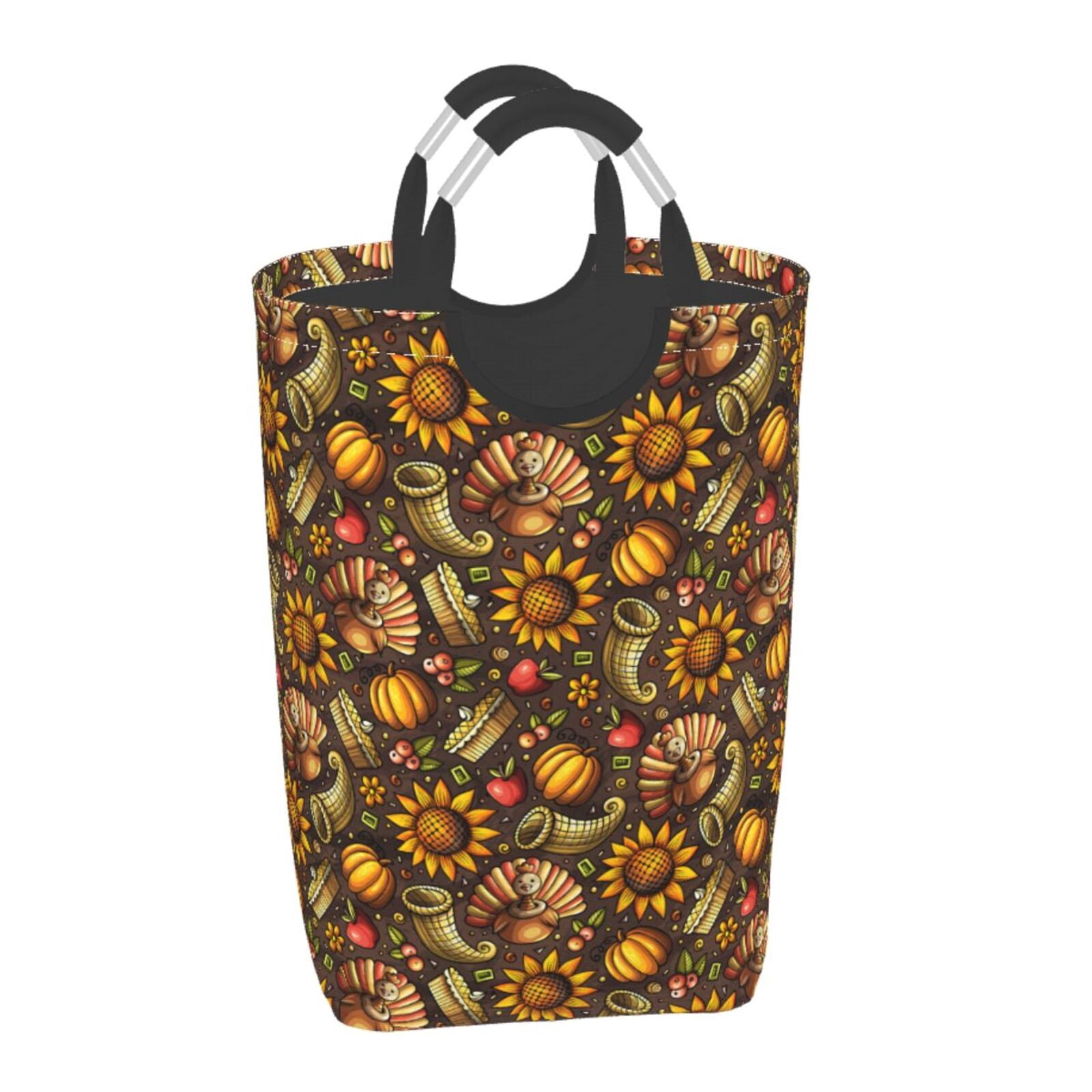 Cauagu Chrysanthemum turkey Print Hamper Basket Bin,Extra Large Dirty ...
