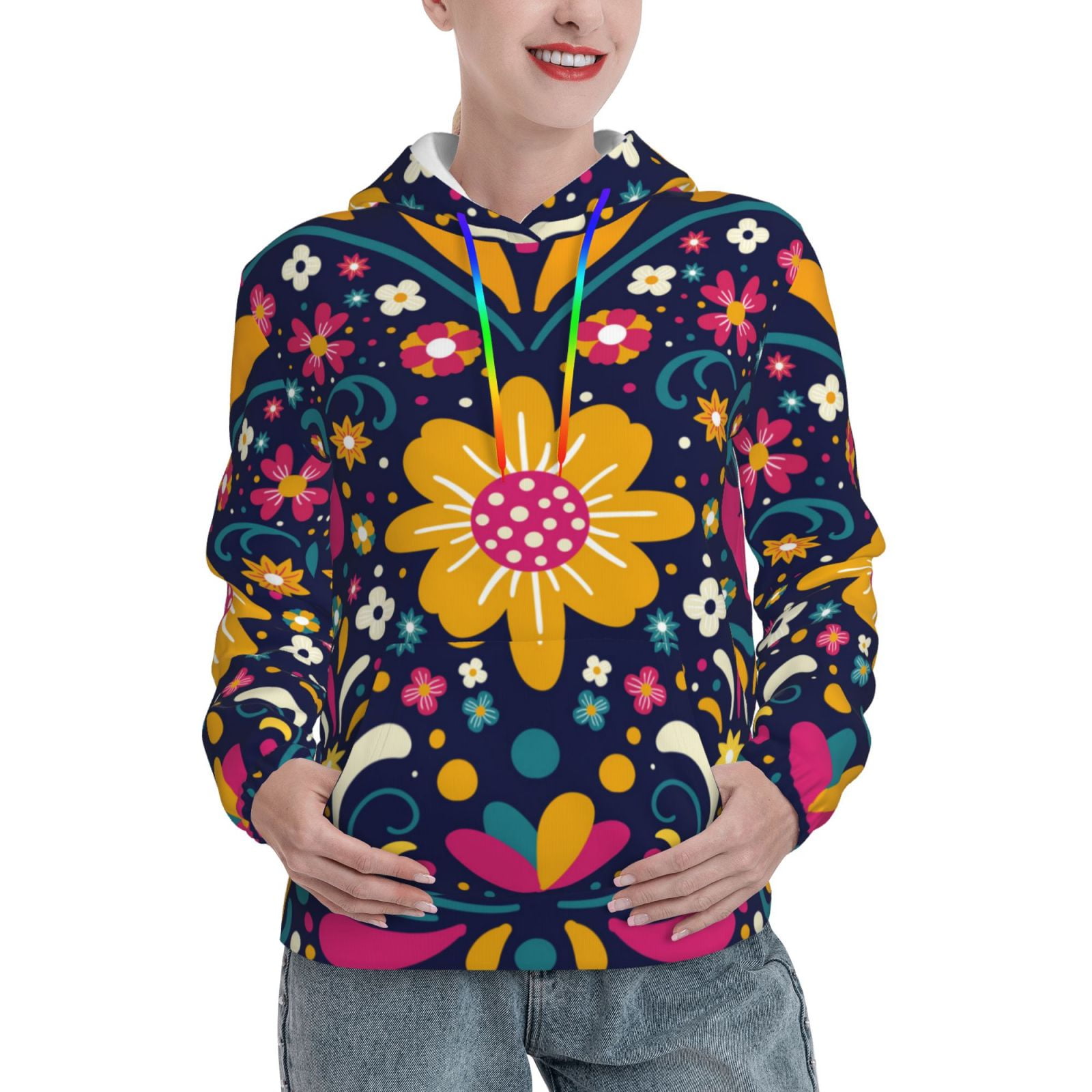 Cauagu Cinco De Mayo Floral for Women's Hooded Sweatshirts Pullover Hoodie for Women Fall ...