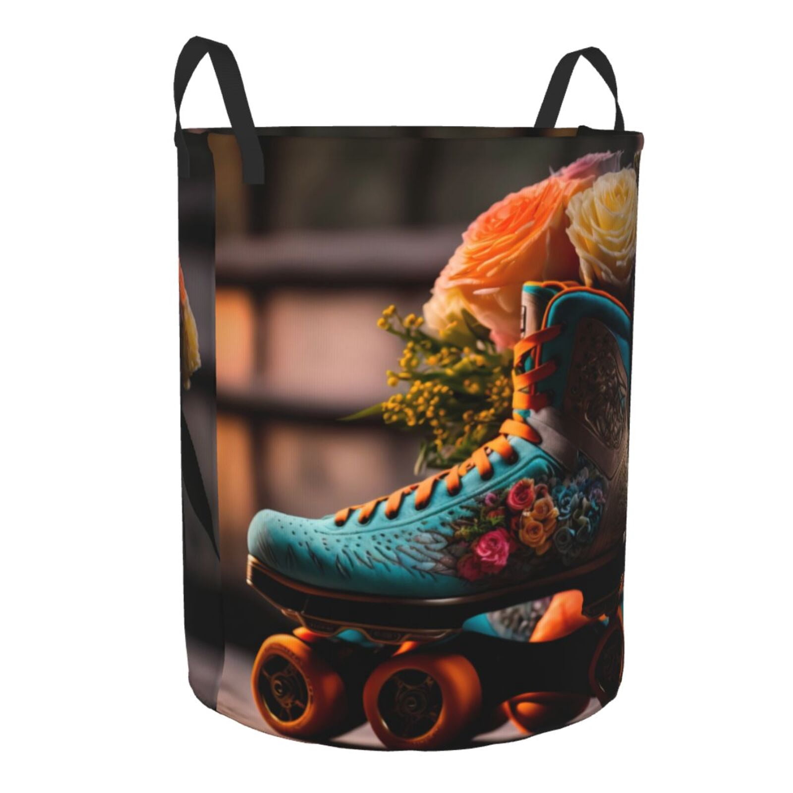 Cauagu Classic Floral Blue Skate Shoes for Laundry Basket,Collapsible ...