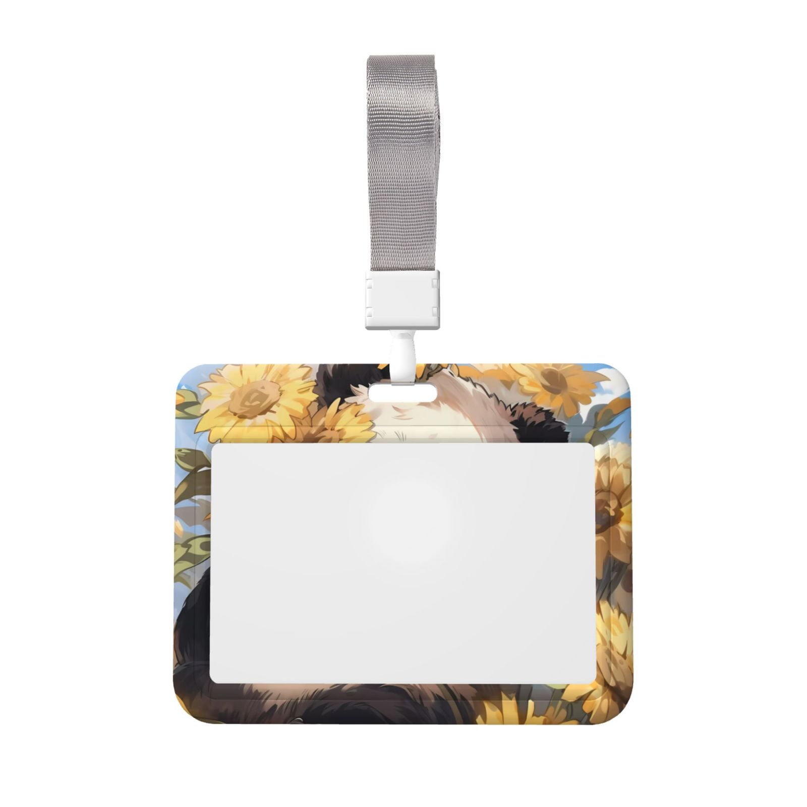 Cauagu Clear Sky Cute Sunflower Panda for ID Badge Holder,Badge Holder ...