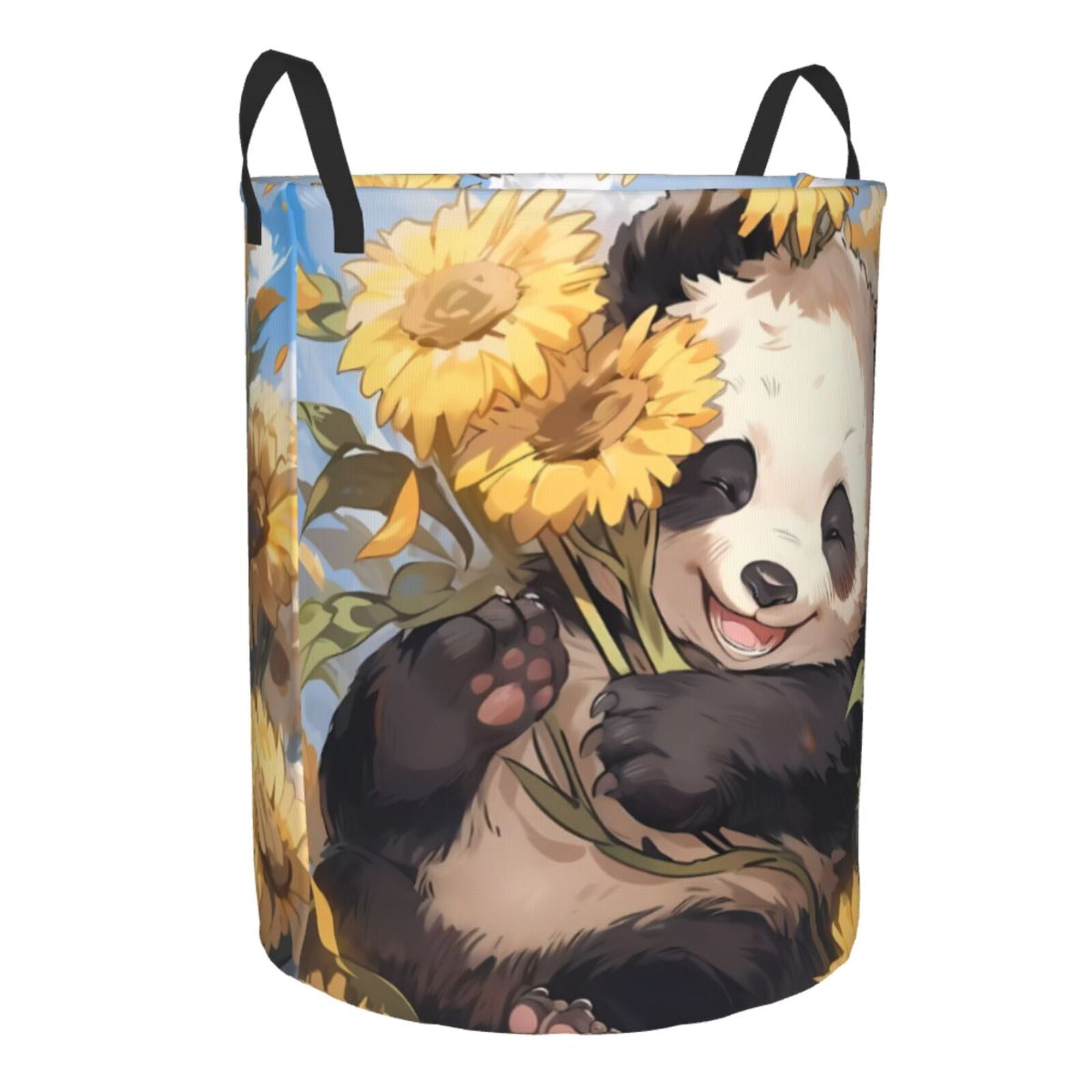 Cauagu Clear Sky Cute Sunflower Panda for Laundry Basket,Collapsible ...