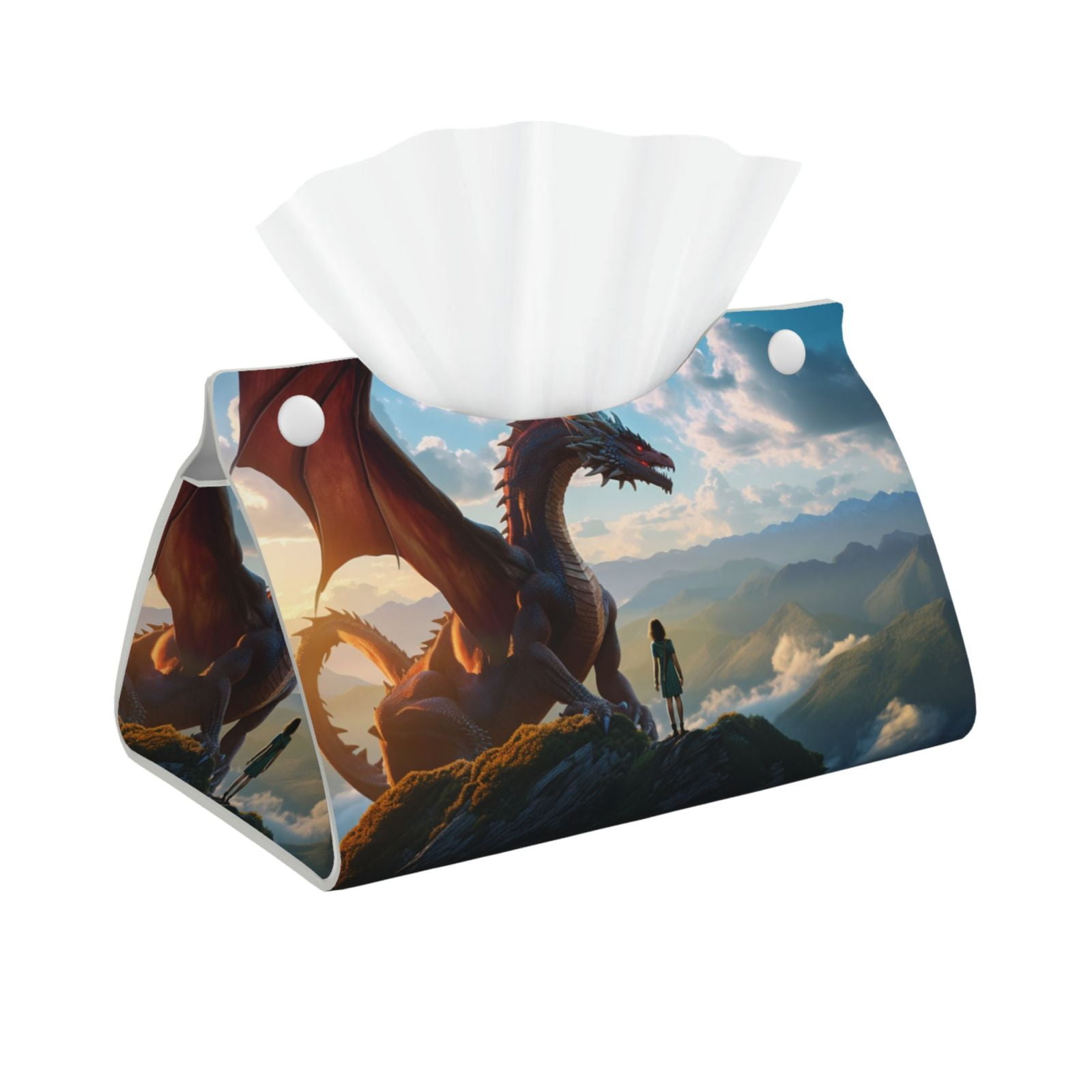 Cauagu Clear Sky Mountain Red Dragon for Large Tissue Box Cover ...