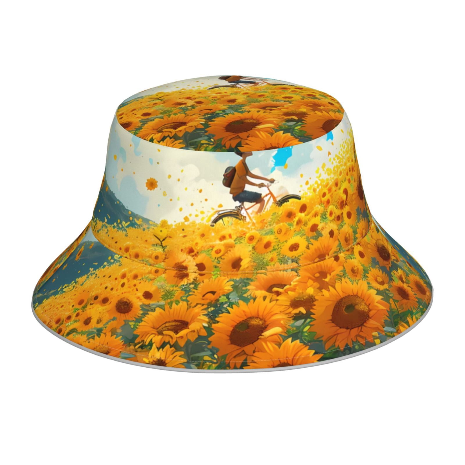 Cauagu Clear Sky Sunflower for Unisex Bucket Hat,Outdoor Summer Beach ...