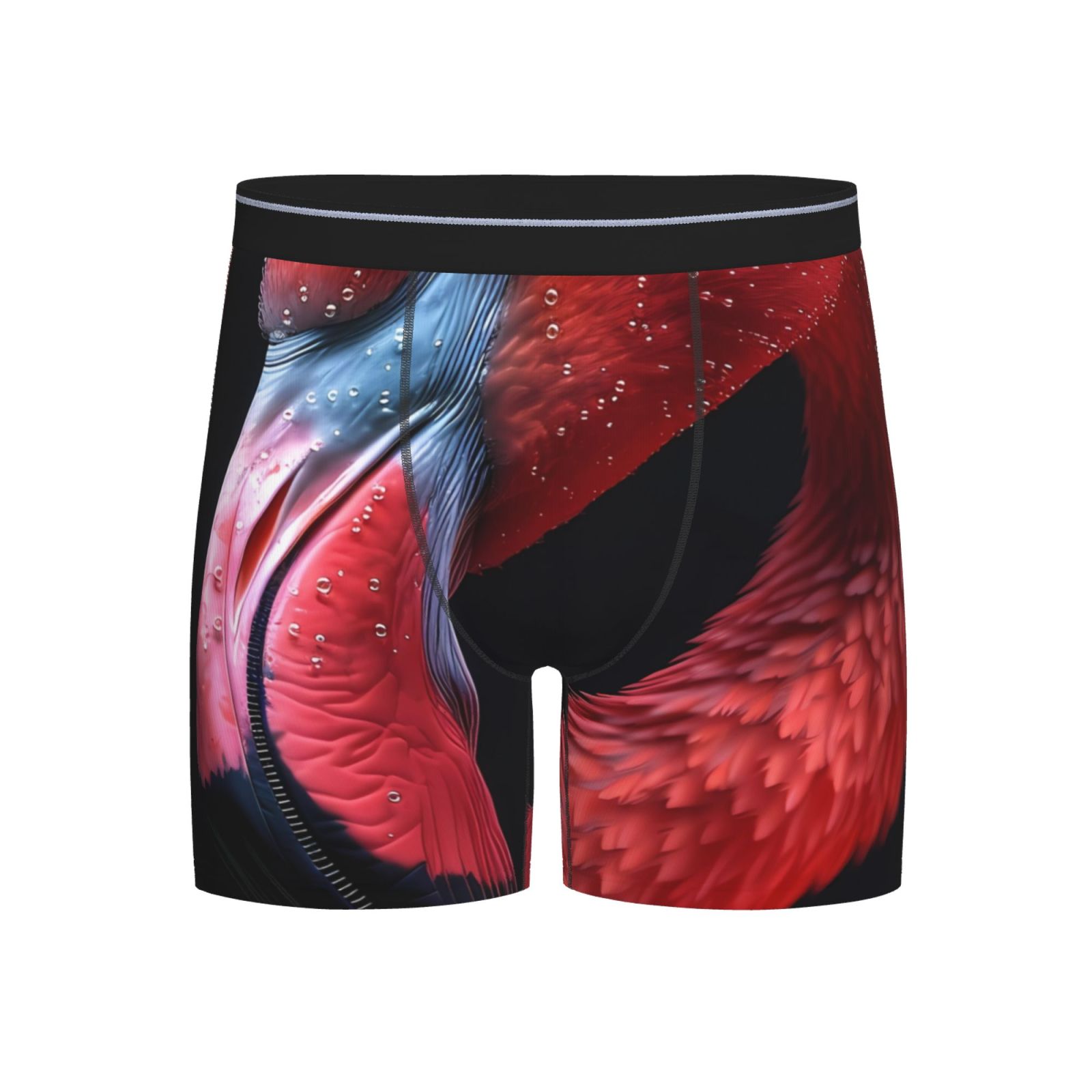 Cauagu Closeup Red Flamingo Portrait Print Men's Boxer Briefs, Funny ...