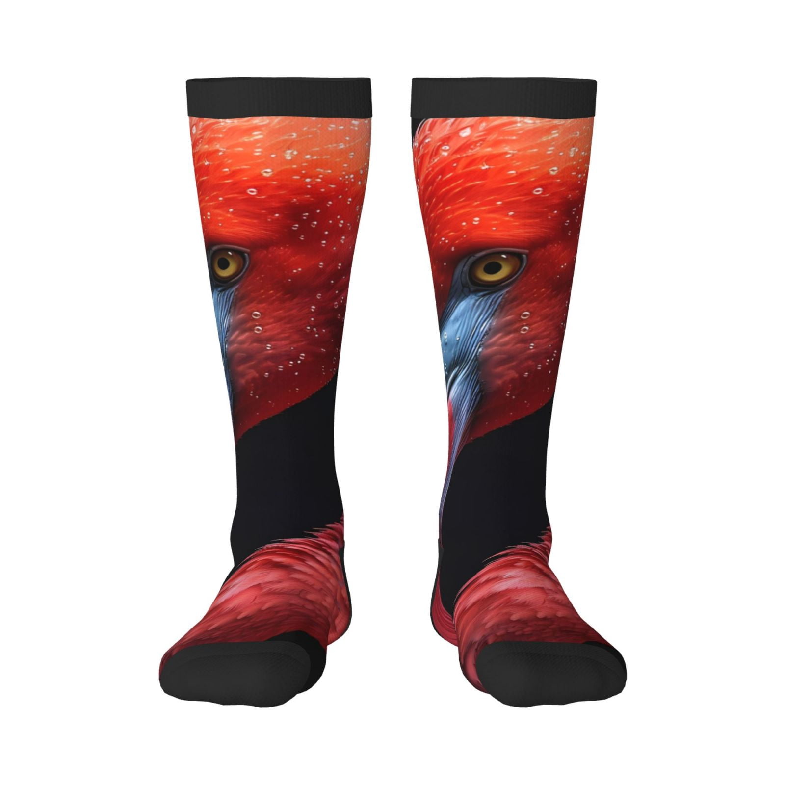 Cauagu Closeup Red Flamingo Portrait Print Women's Men's Ankle Socks 1 ...