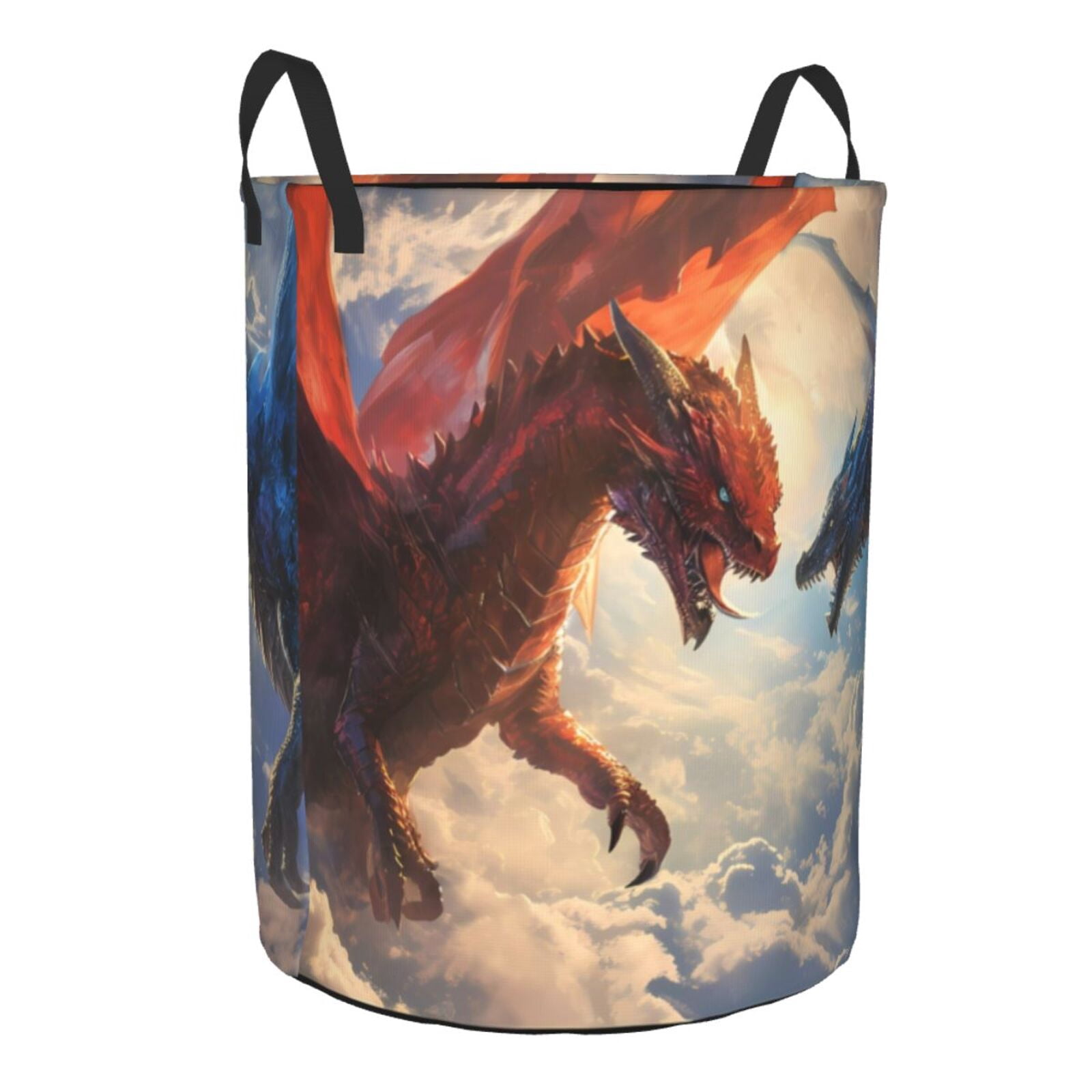 Cauagu Cloud Red And Blue Dragon for Laundry Basket,Collapsible ...