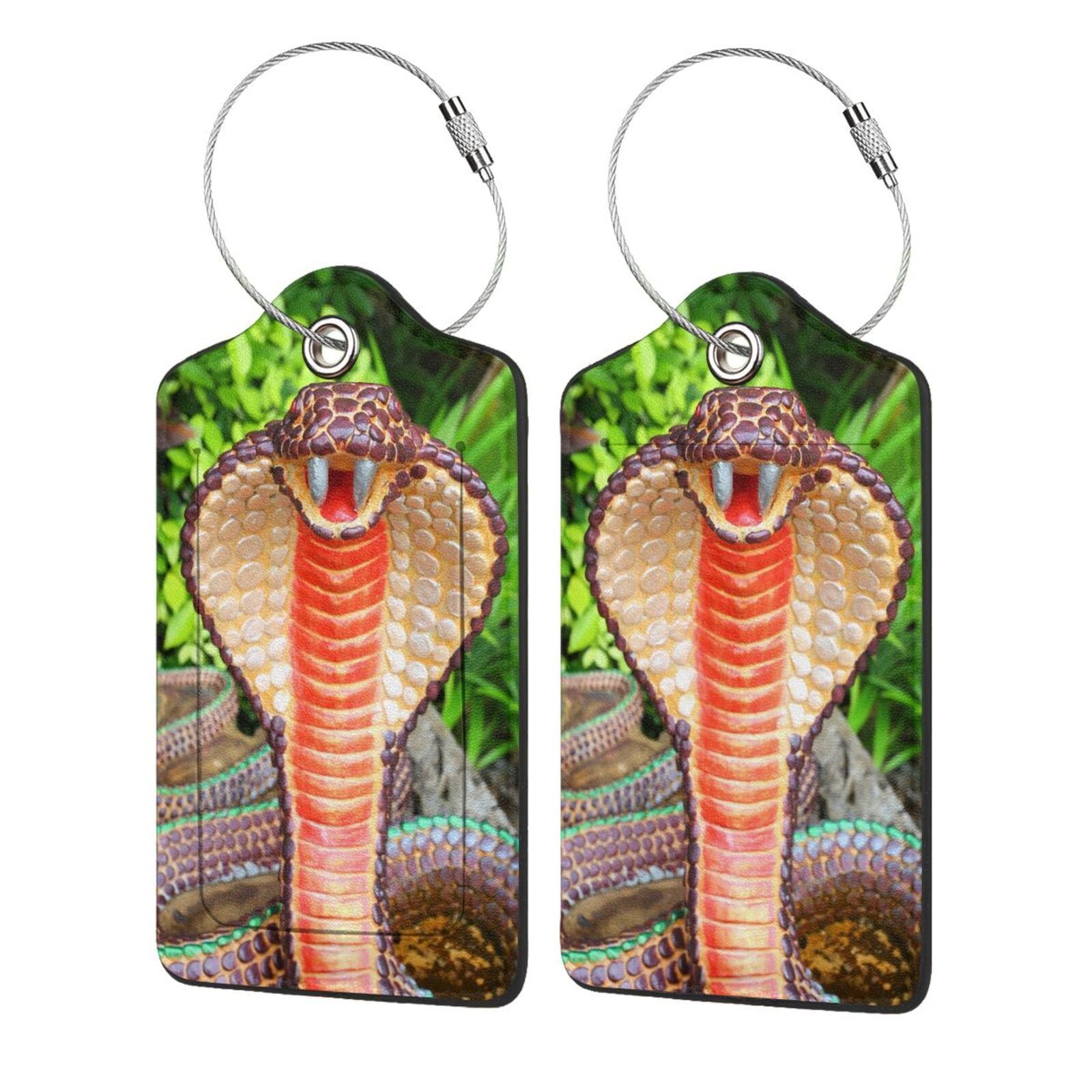 Cauagu Cobra Snake Pattern Luggage Tags,Leather Luggage Tags ...