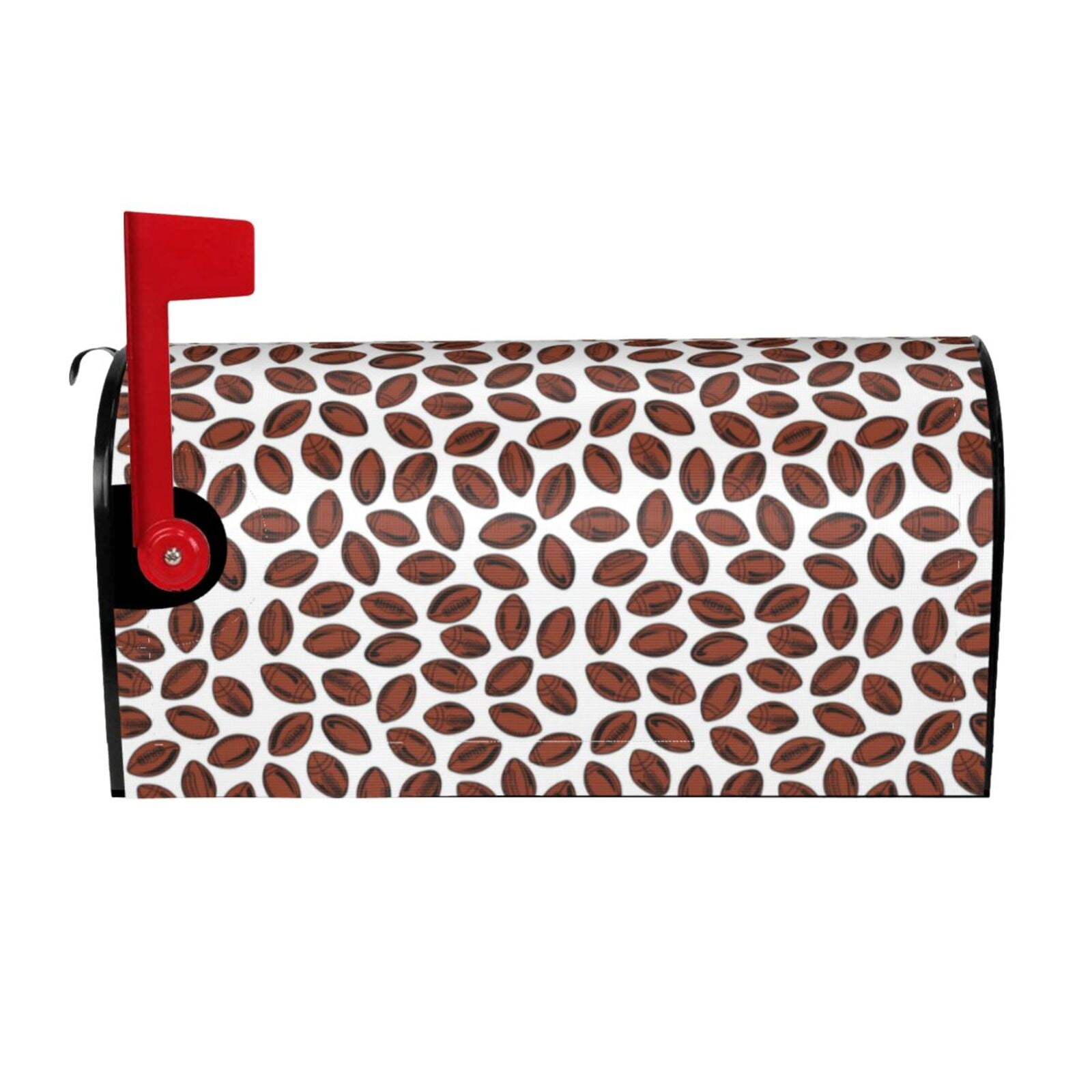 Cauagu Coffee Rugby Pattern Magnetic Mailbox Covers, Mailbox Cover ...