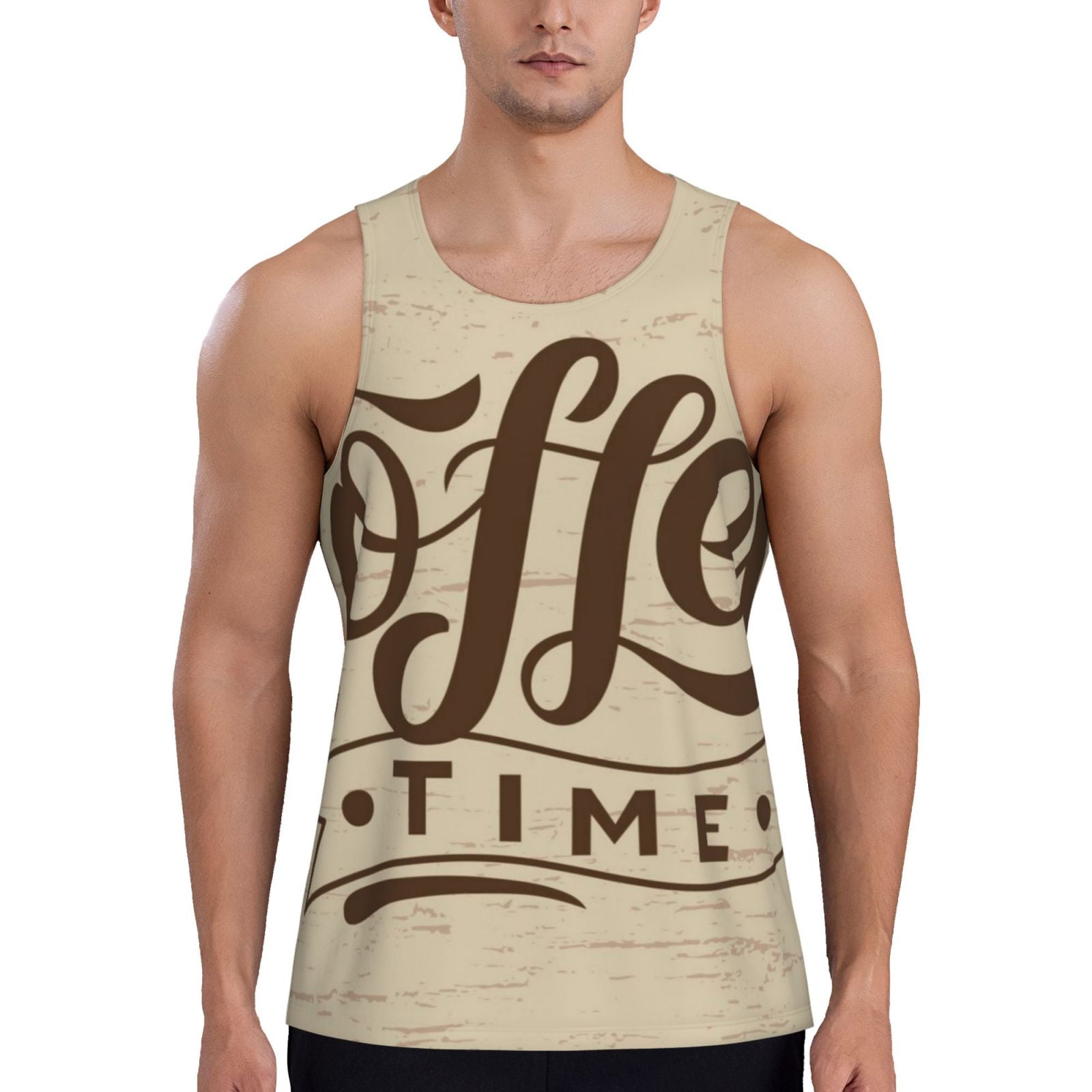 Cauagu Coffee Time (2) Print Men's Sleeveless Muscle Shirts,Tank Tops ...