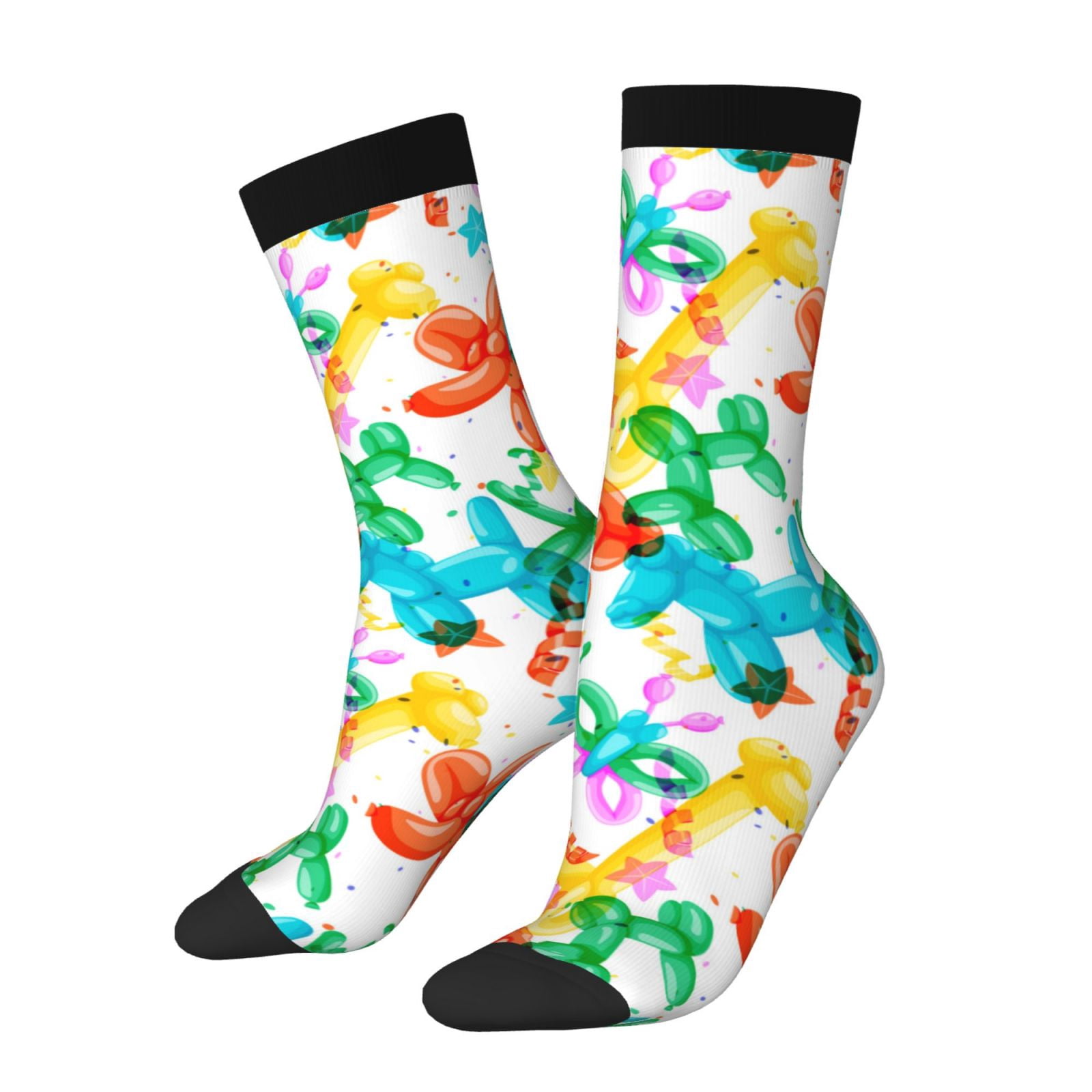 Cauagu Colorful Air Balloons Print Crew Socks for Women and Men,Adult ...