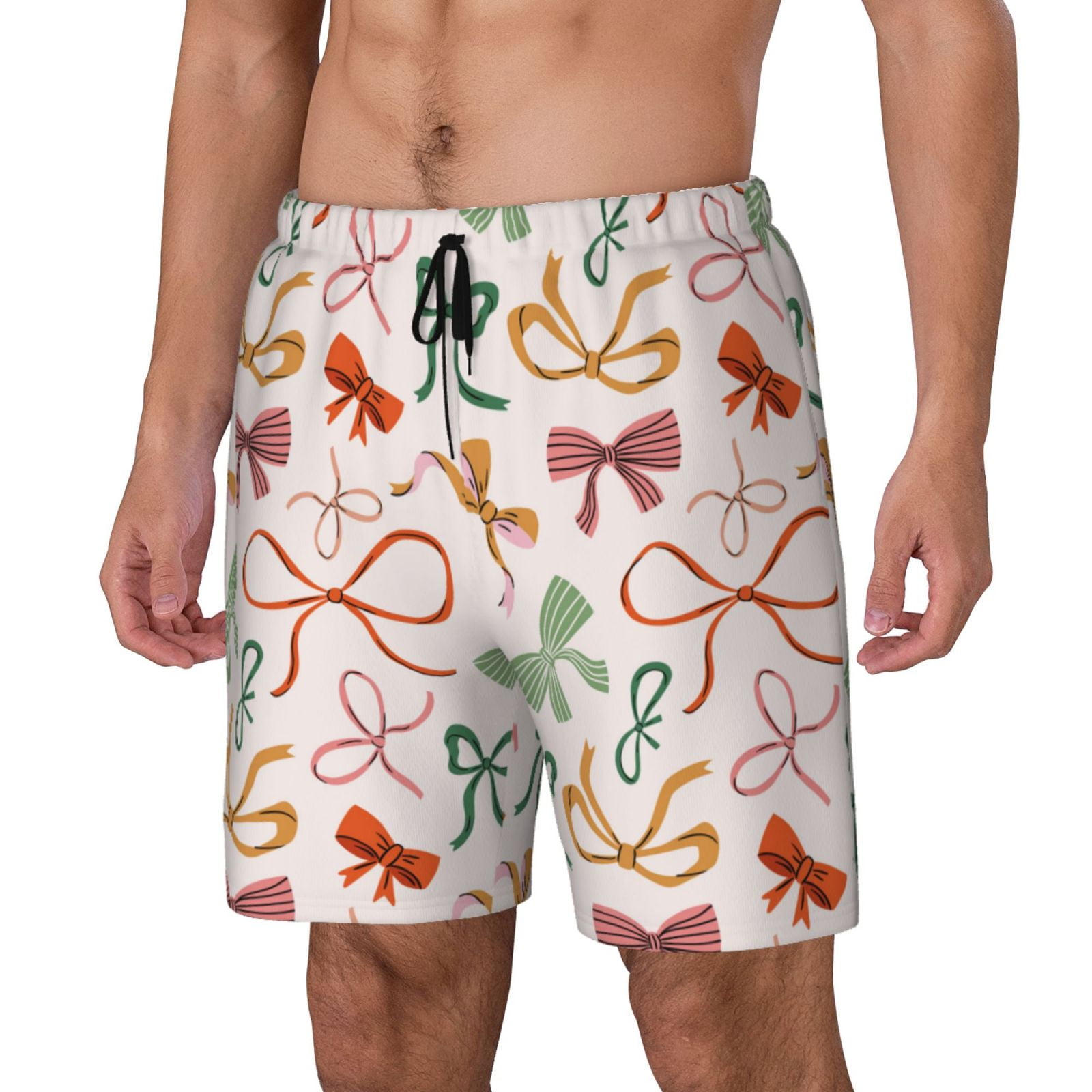 Cauagu Colorful Bow Knots Print Mens Swim Trunks Quick Dry Board Shorts ...