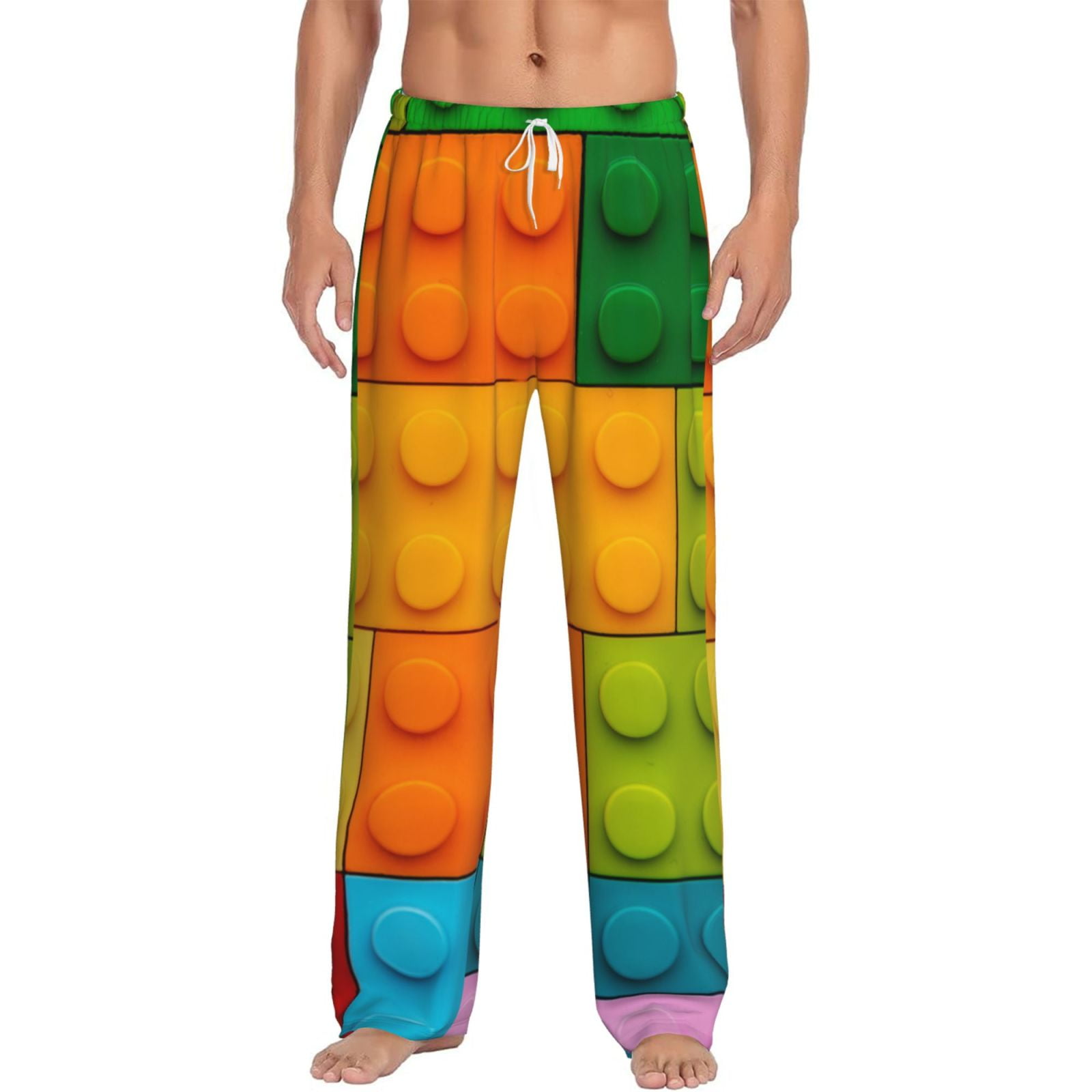 Cauagu Colorful Building Blocks Mens Pajama Pants Sleep & Lounge Pants ...