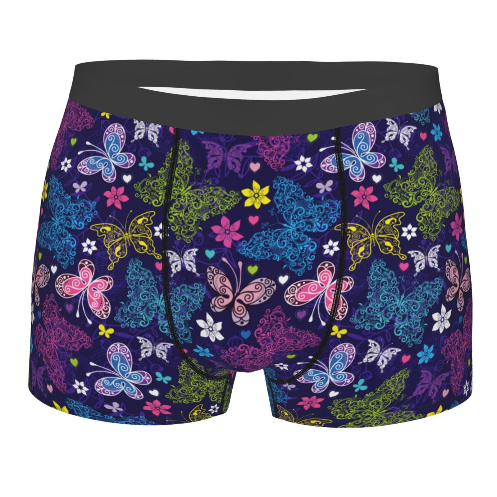 Cauagu Colorful Butterflies Print Boxer Briefs for Men,Comfortable ...