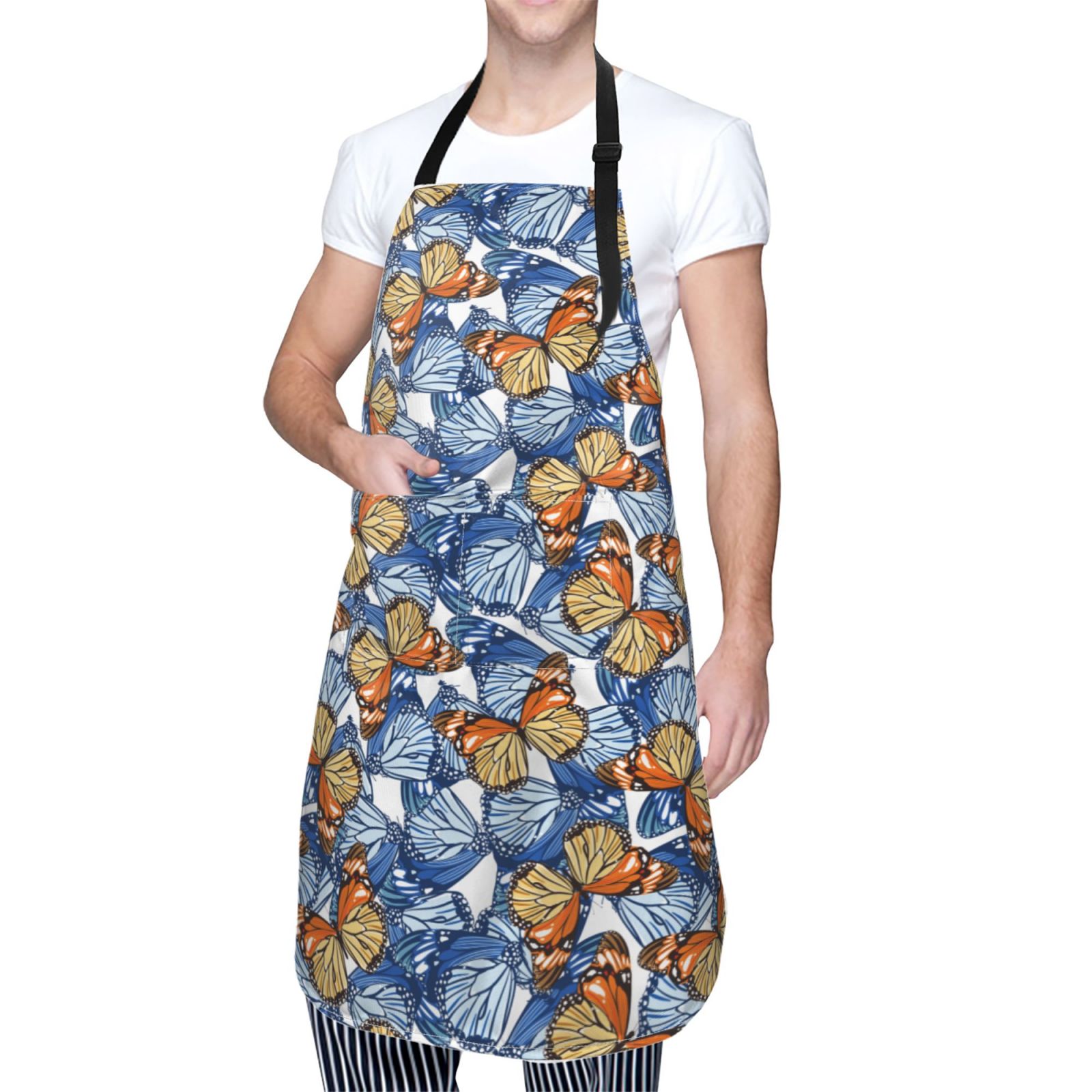 Cauagu Colorful Butterfly1 Aprons with Pockets,Waterproof Apron for ...