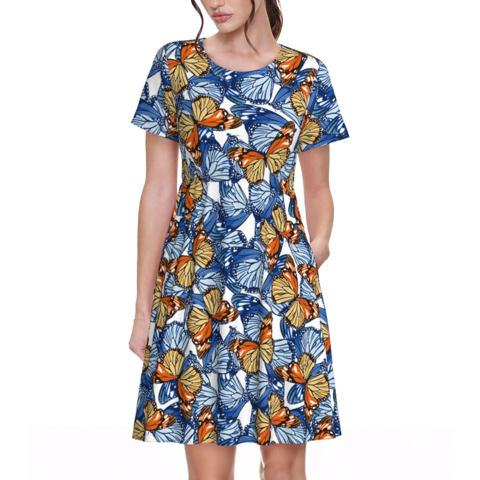 Cauagu Colorful Butterfly1 Print Summer Dresses for Women 2025 Loose ...