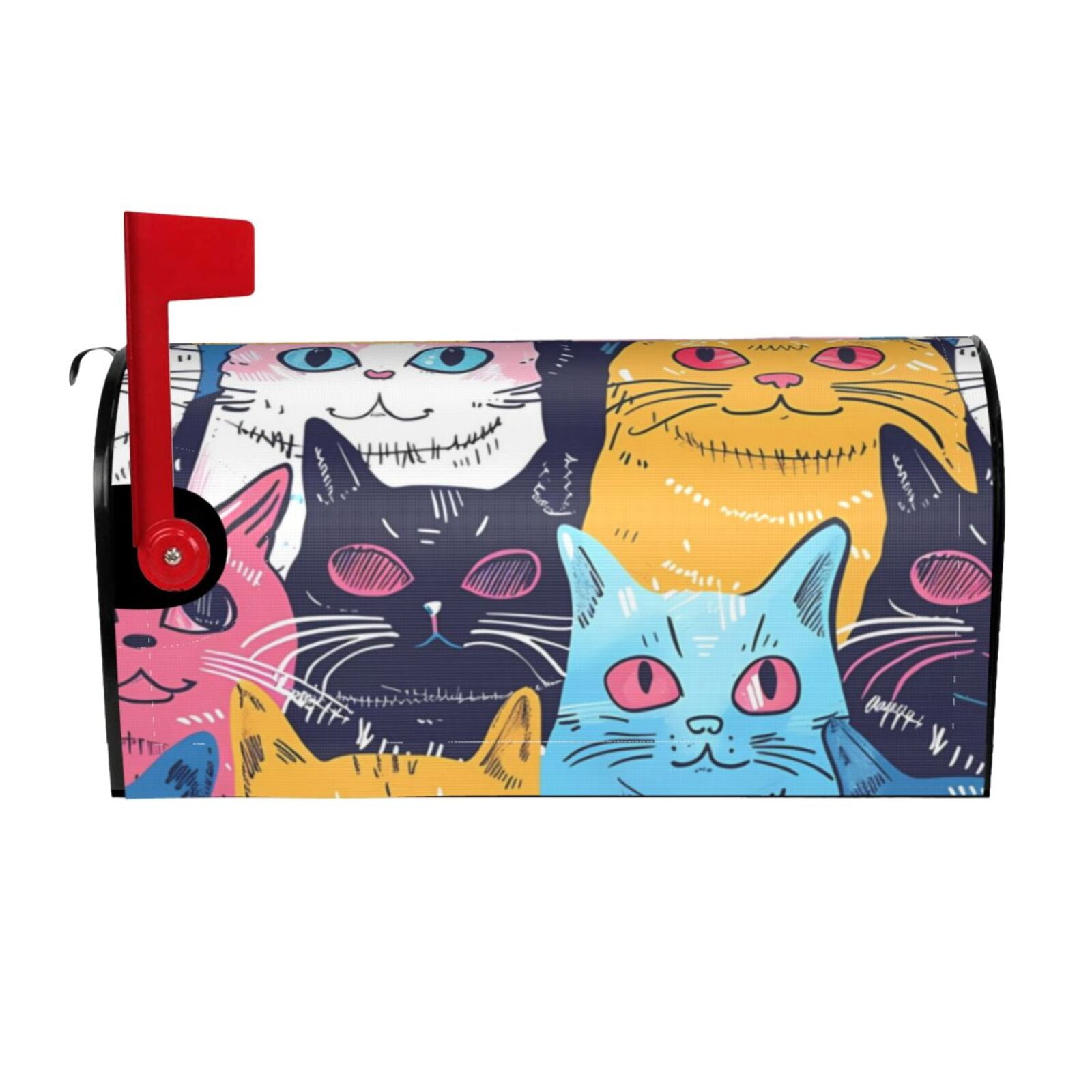 Cauagu Colorful Cats Pattern Art Pattern Magnetic Mailbox Covers ...