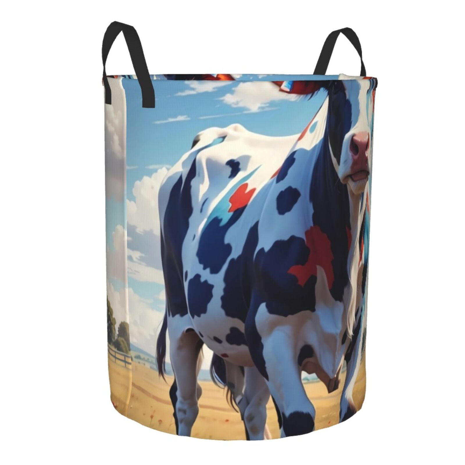 Cauagu Colorful Cow Pasture for Laundry Basket,Collapsible Organizer ...