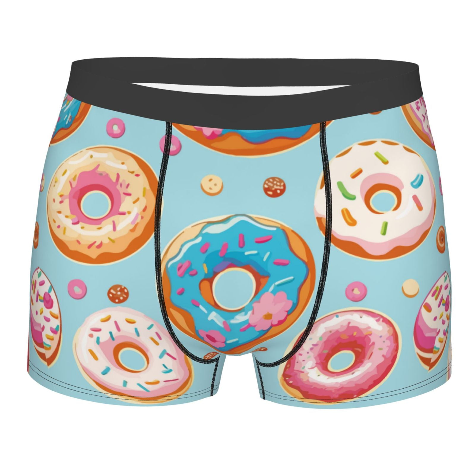 Cauagu Colorful Donut Print Boxer Briefs for Men,Comfortable Breathable ...