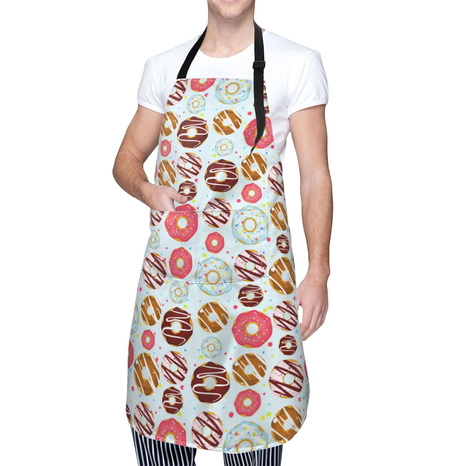 Cauagu Colorful Donuts Aprons with Pockets,Waterproof Apron for Women ...