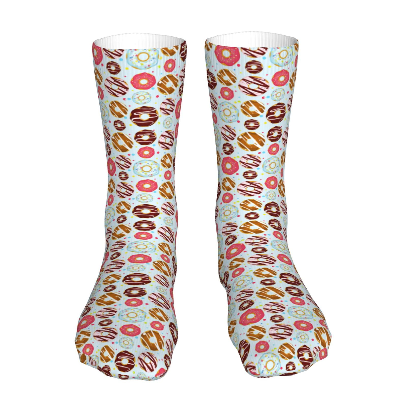 Cauagu Colorful Donuts Pattern Fun Novelty Crew Socks,Casual Athletic ...
