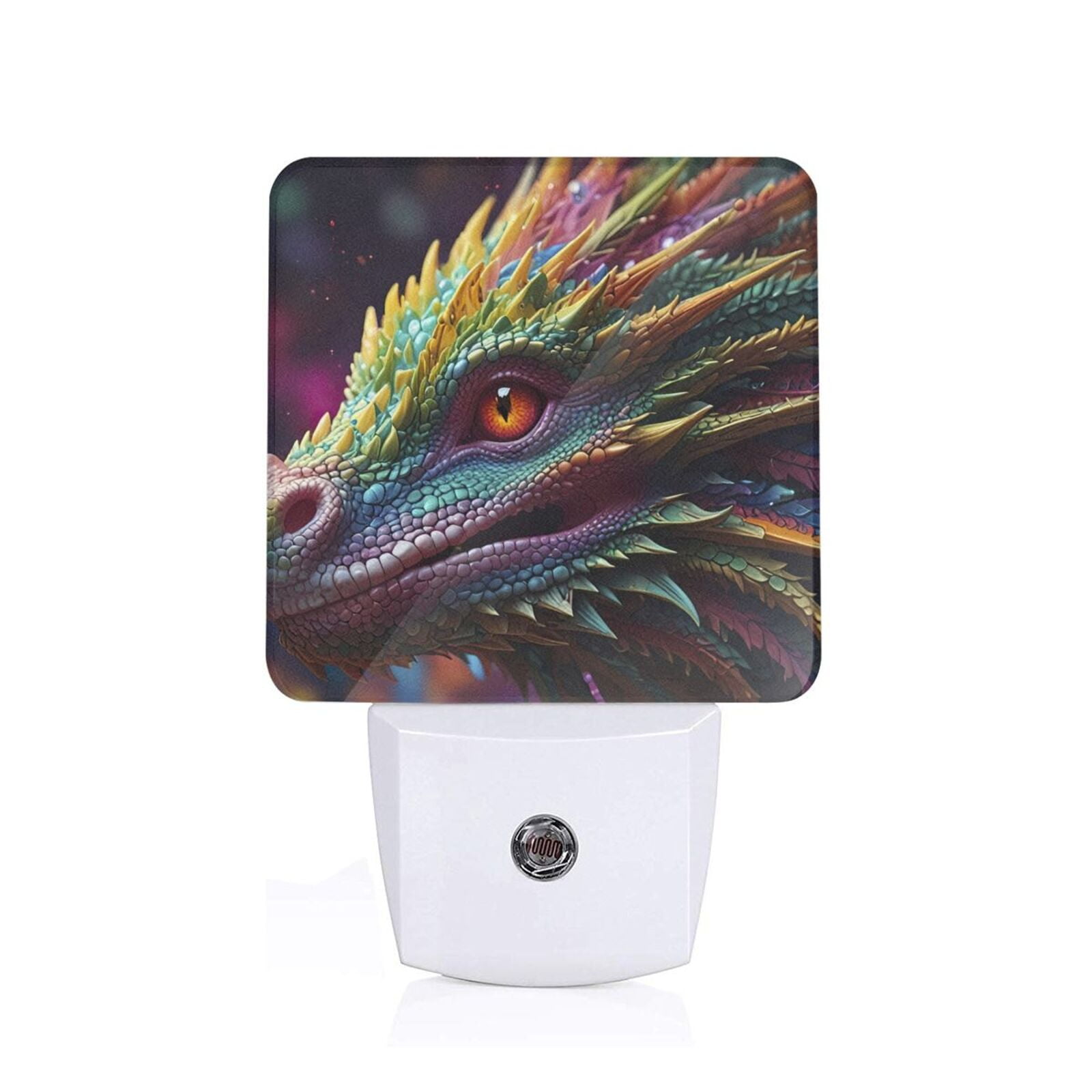 Cauagu Colorful Dragon Head Profile Print LED Nightlight,0.5W Night ...