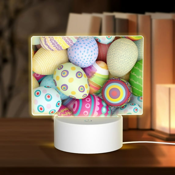 Cauagu Colorful Easter Eggs for Rectangle Acrylic Night Light - Acrylic ...