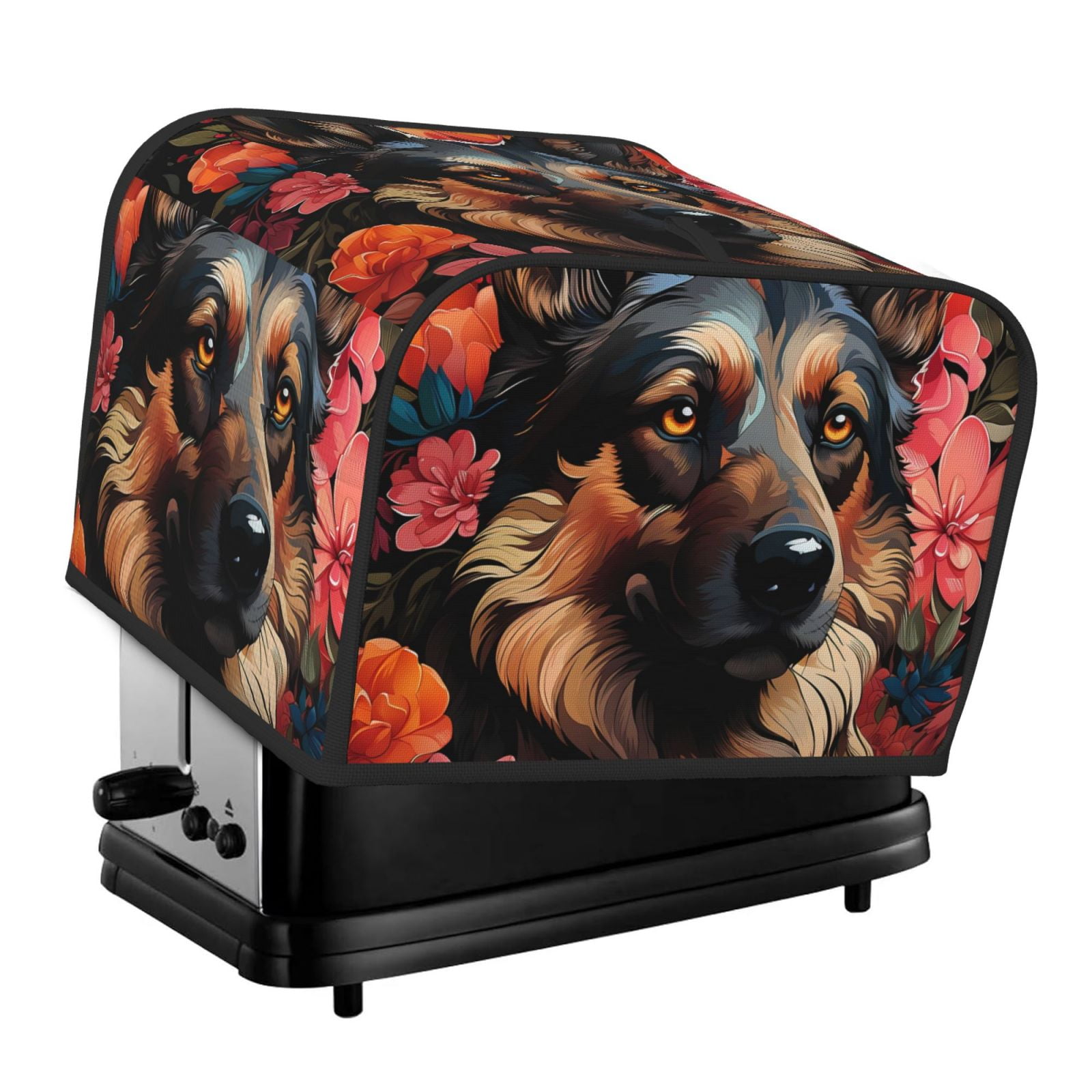 Cauagu Colorful Flower German Shepherd for 4 Slice Toaster Cover (11.4 ...
