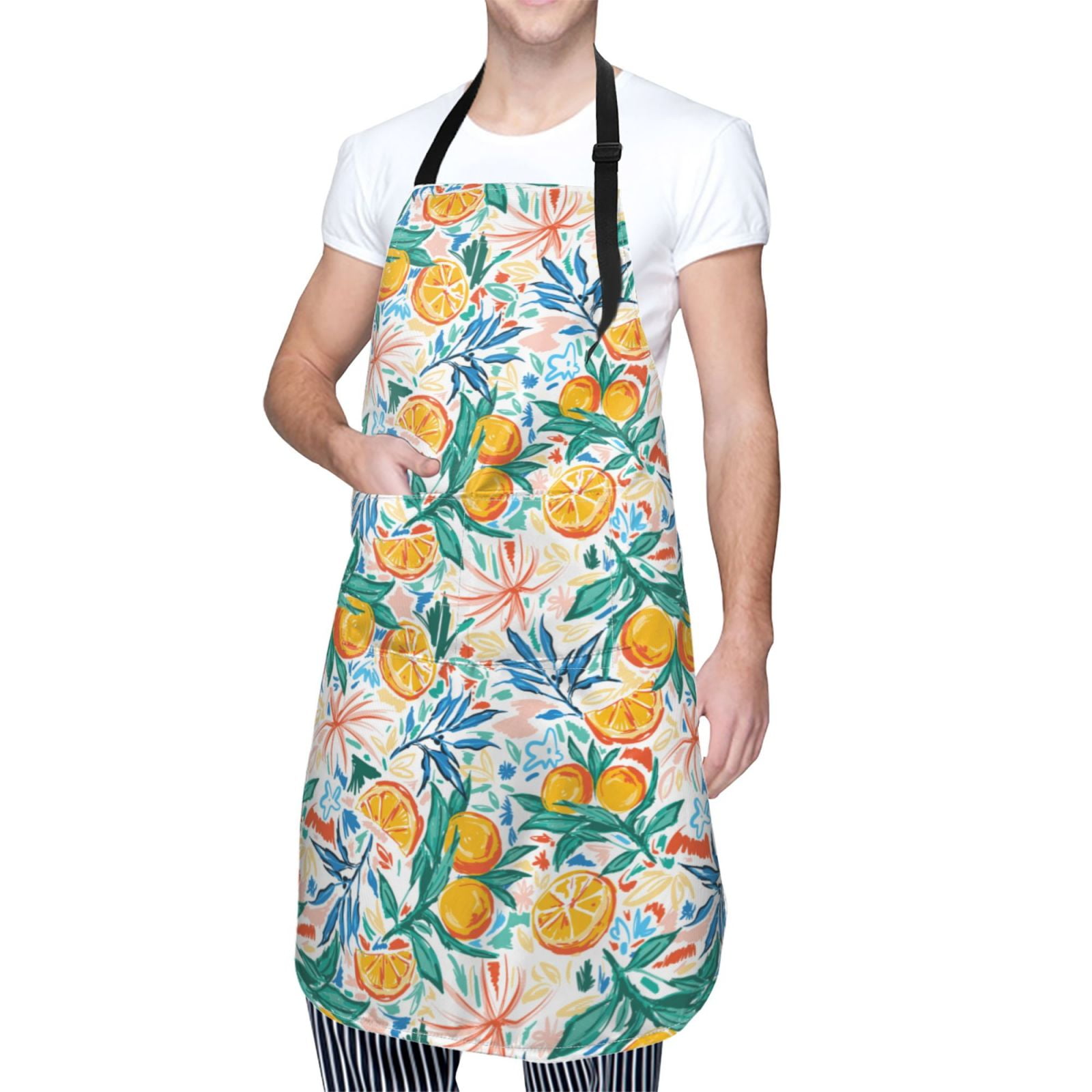 Cauagu Colorful Fruits Aprons with Pockets,Waterproof Apron for Women ...