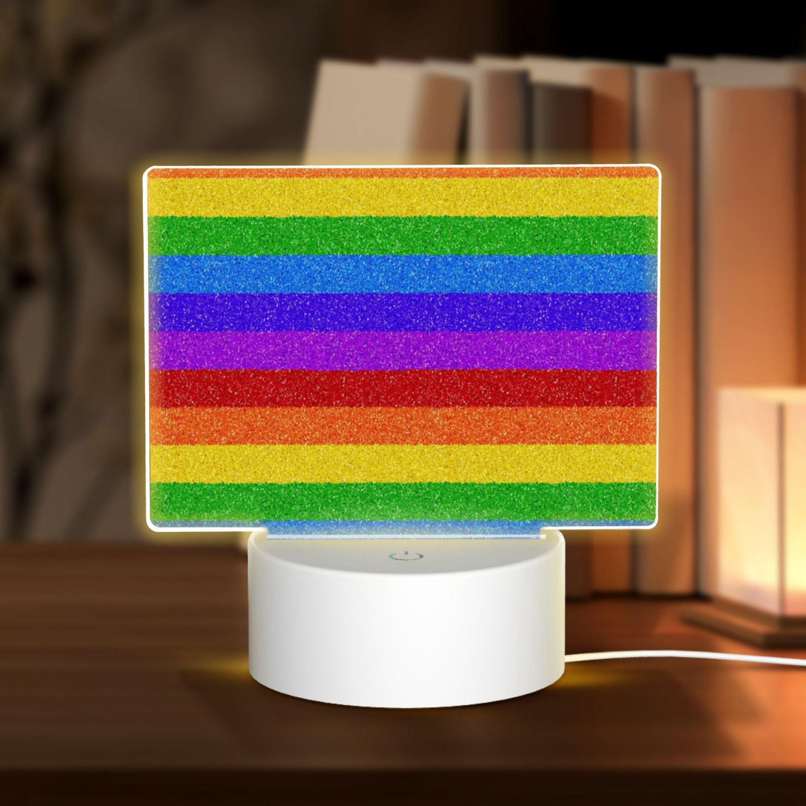 Cauagu Colorful Glitter Rainbow for Rectangle Acrylic Night Light ...