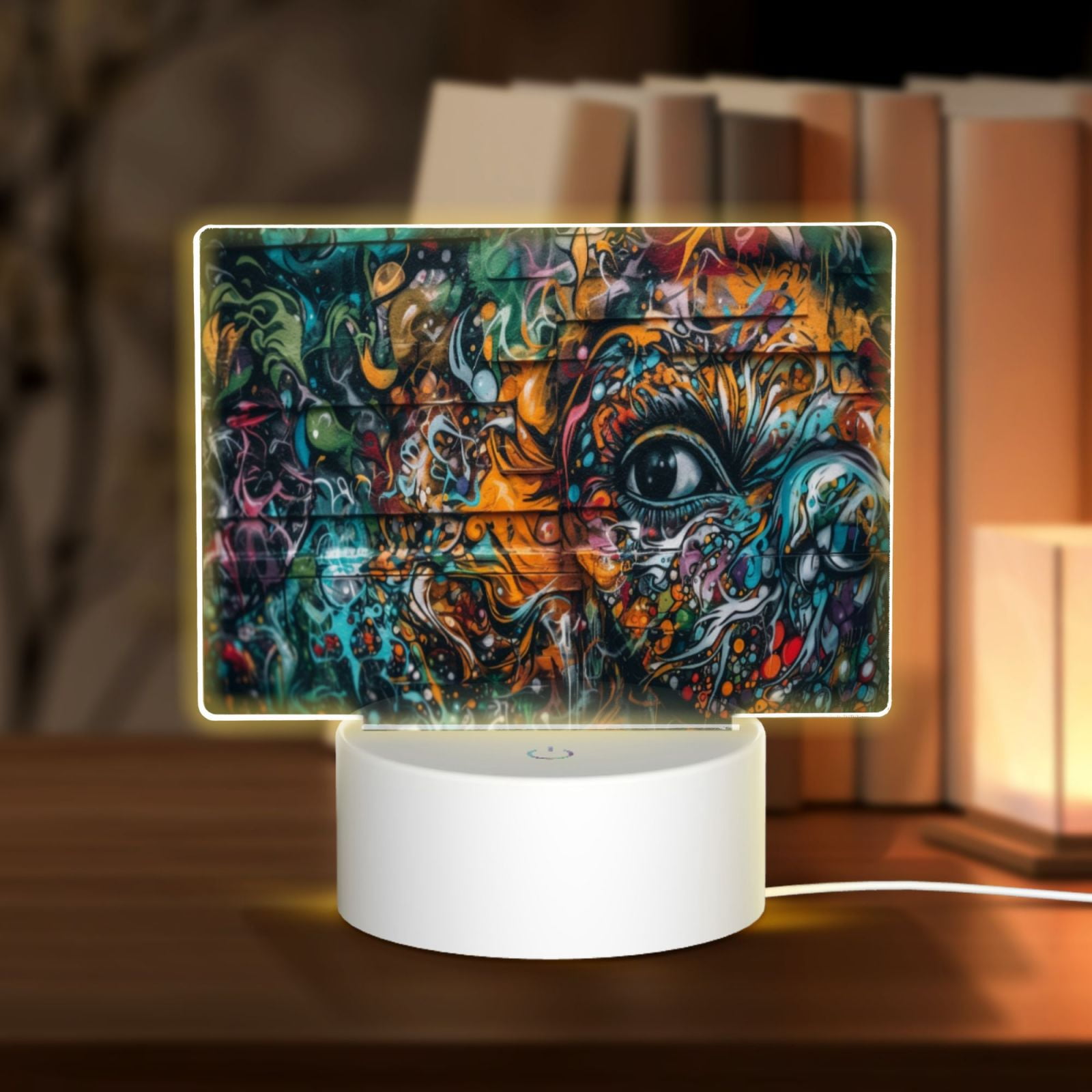Cauagu Colorful Graffiti Abstract Eye for Rectangle Acrylic Night Light ...