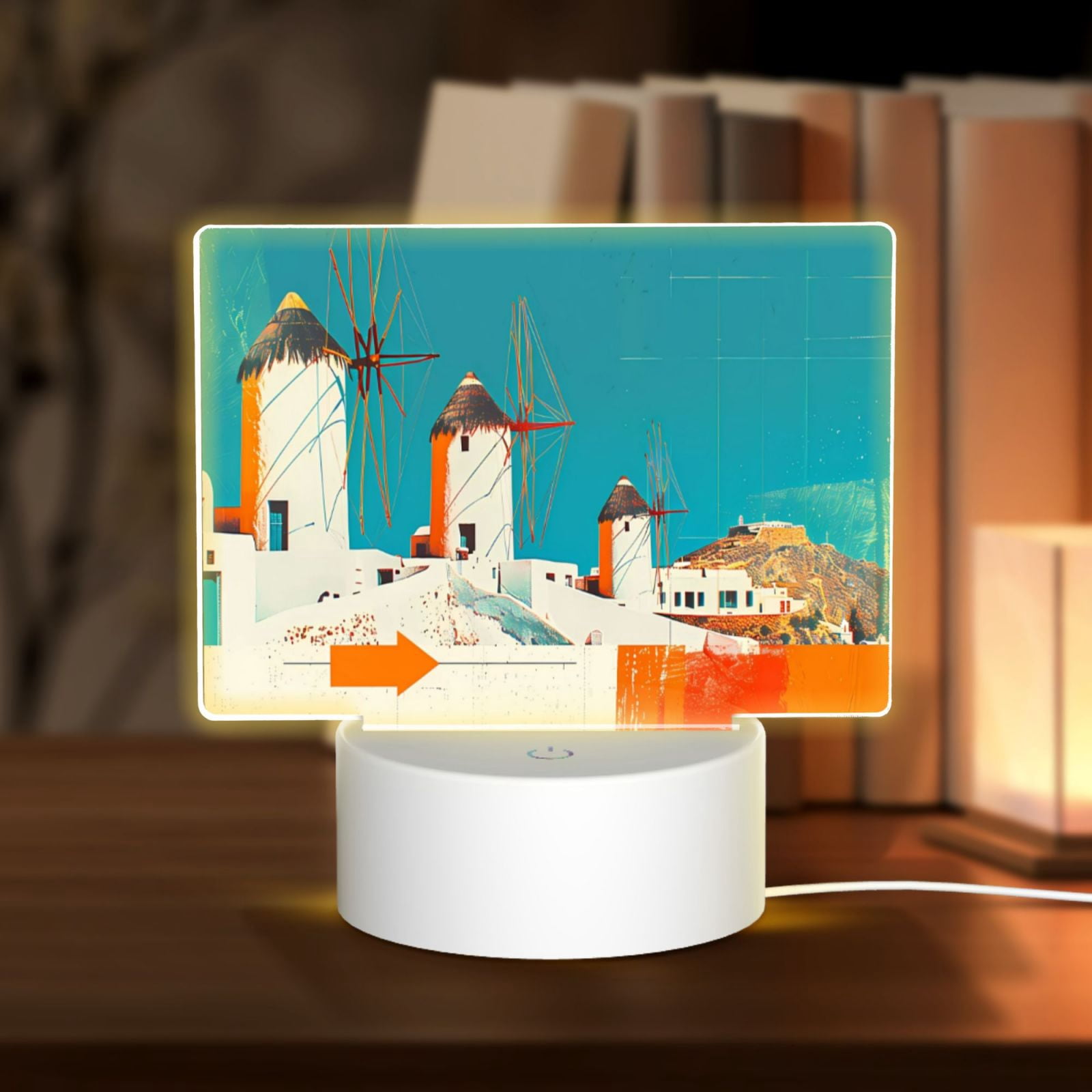 Cauagu Colorful Greek Windmills for Rectangle Acrylic Night Light ...