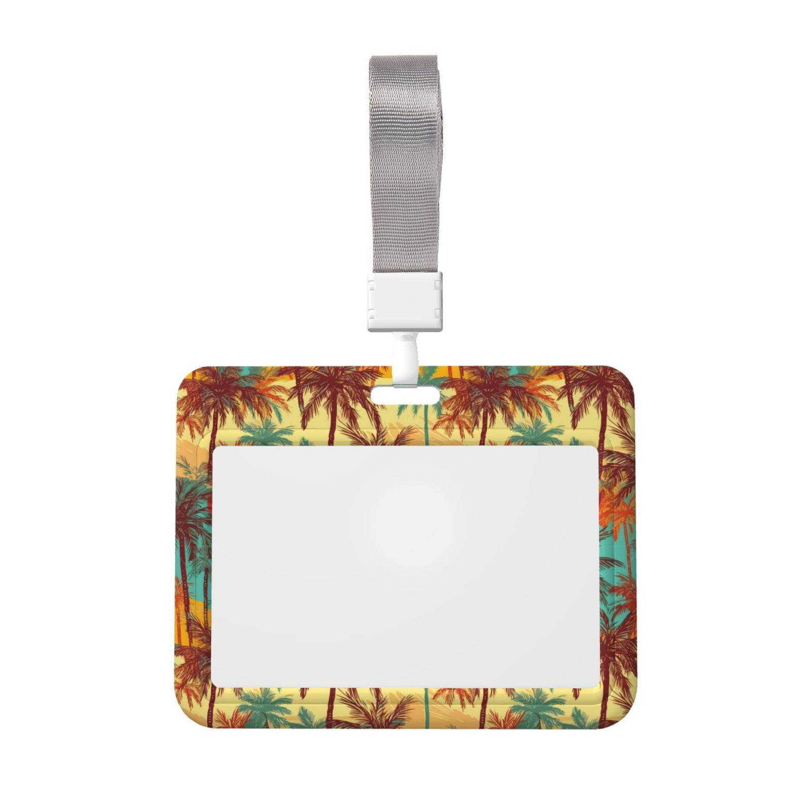 Cauagu Colorful Hawaii Palms for ID Badge Holder,Badge Holder with ...