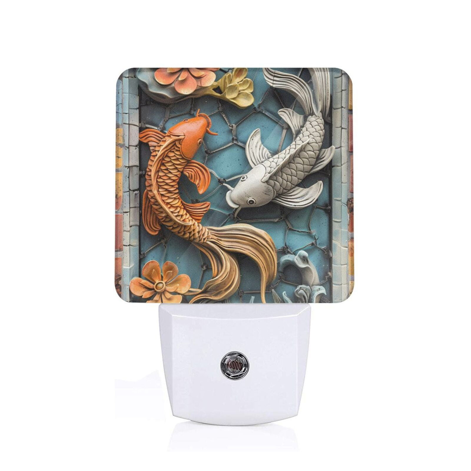 Cauagu Colorful Koi Fish Art Print LED Nightlight,0.5W Night Lights ...