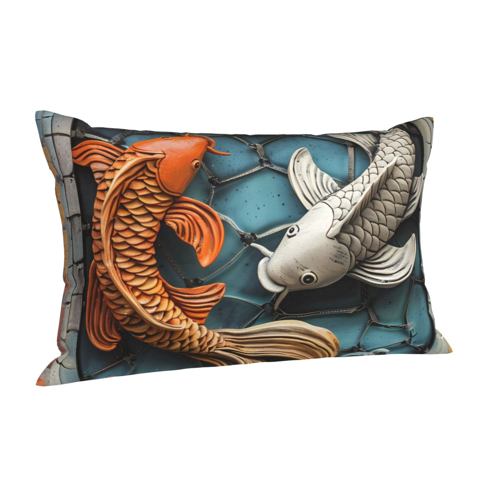 Cauagu Colorful Koi Fish Art Print Pillow Covers with Envelope Closure ...